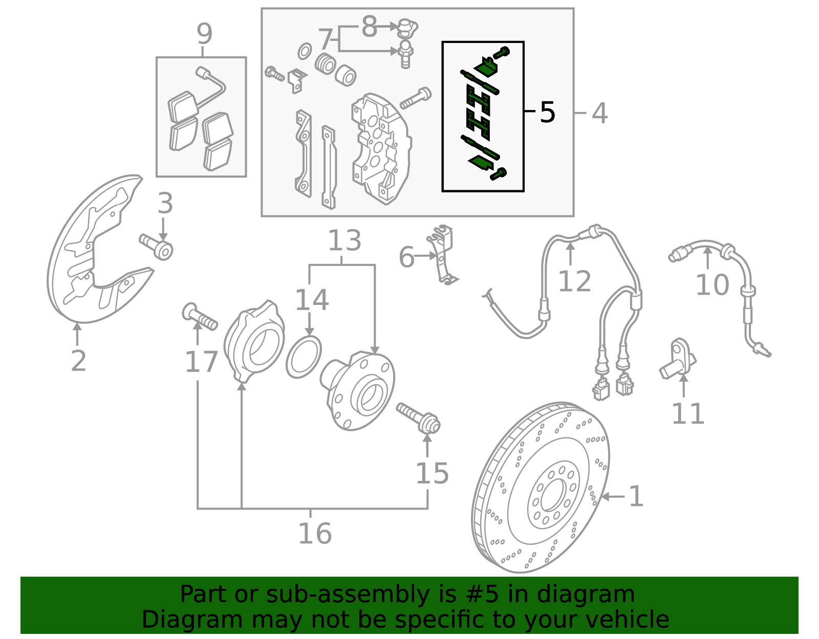 3D0-698-269 - Caliper Mount Kit 2003-2023 Audi | Audi OEM Parts Guy