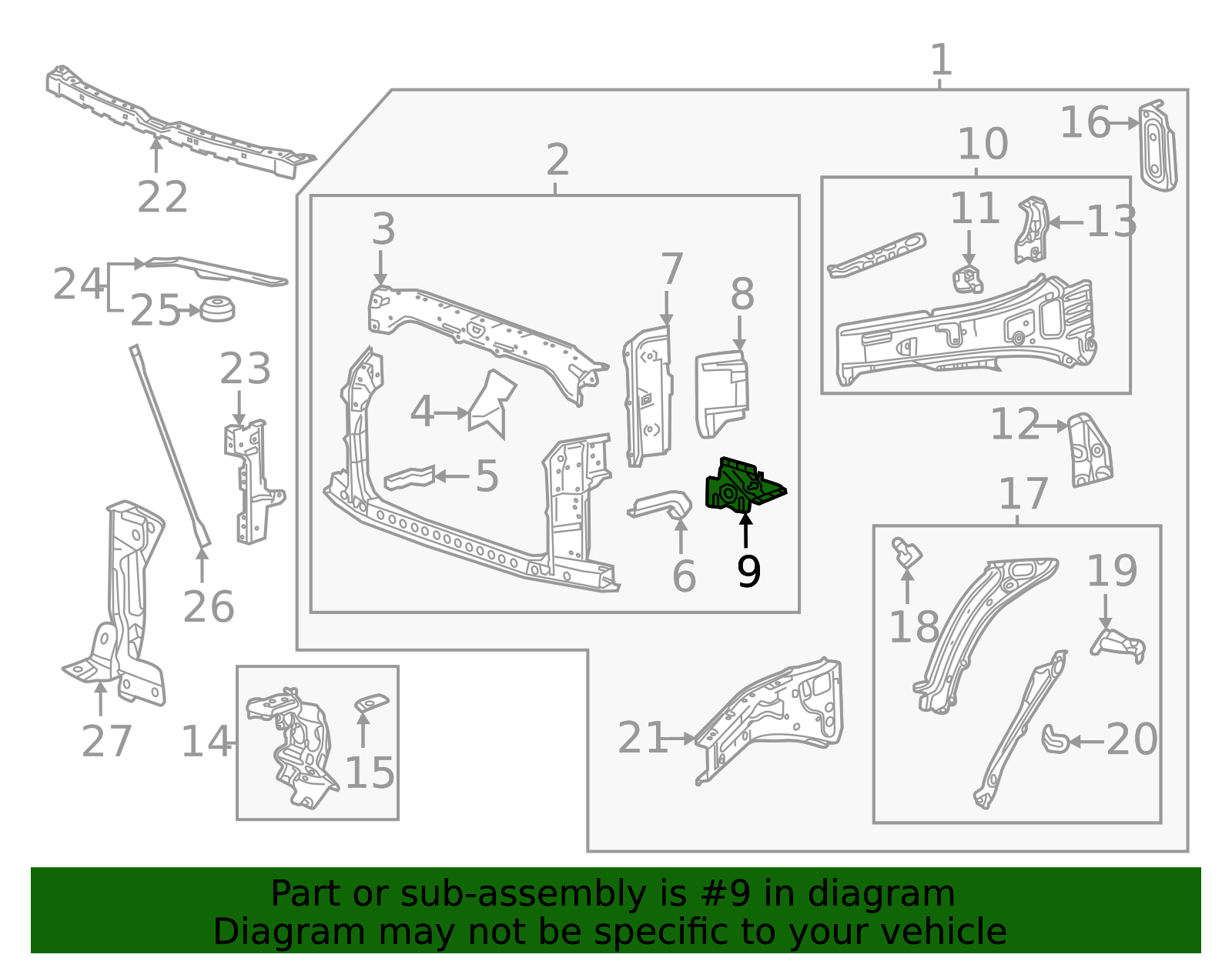 2019-2025 GM Outer Support - Passenger Side (RH) 84214082 | TascaParts.com