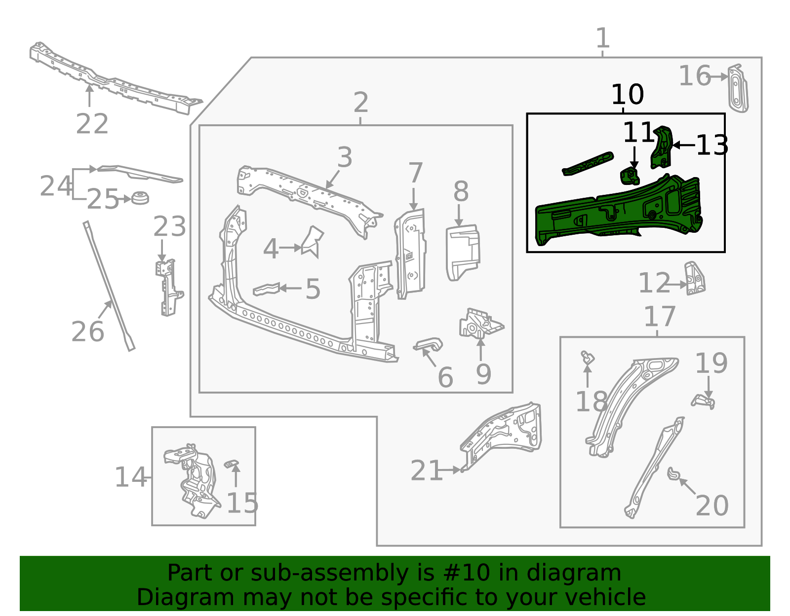 2021-2025 GM Passenger Side Front Compartment Upper Side Rail 84607765 ...
