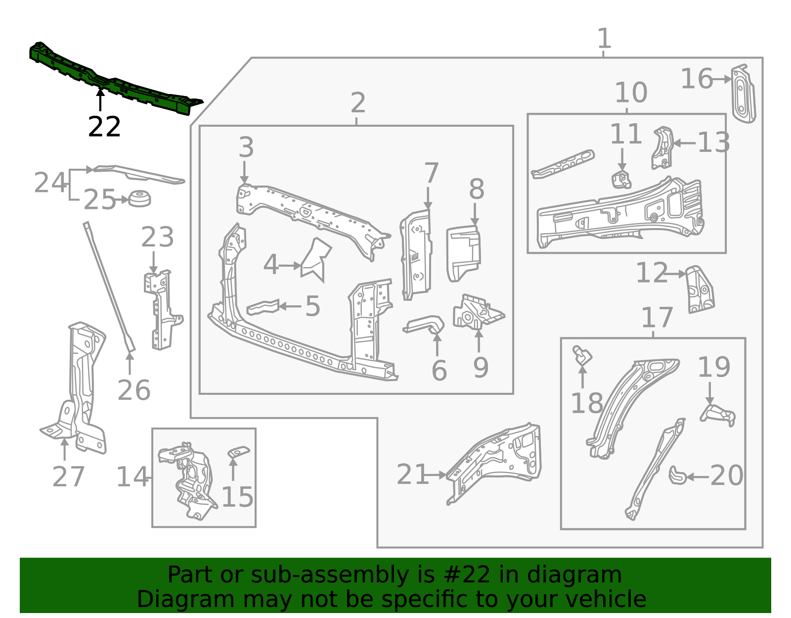 2021-2025 GM Front Grille Support Reinforcement 84828343 | Applegate ...