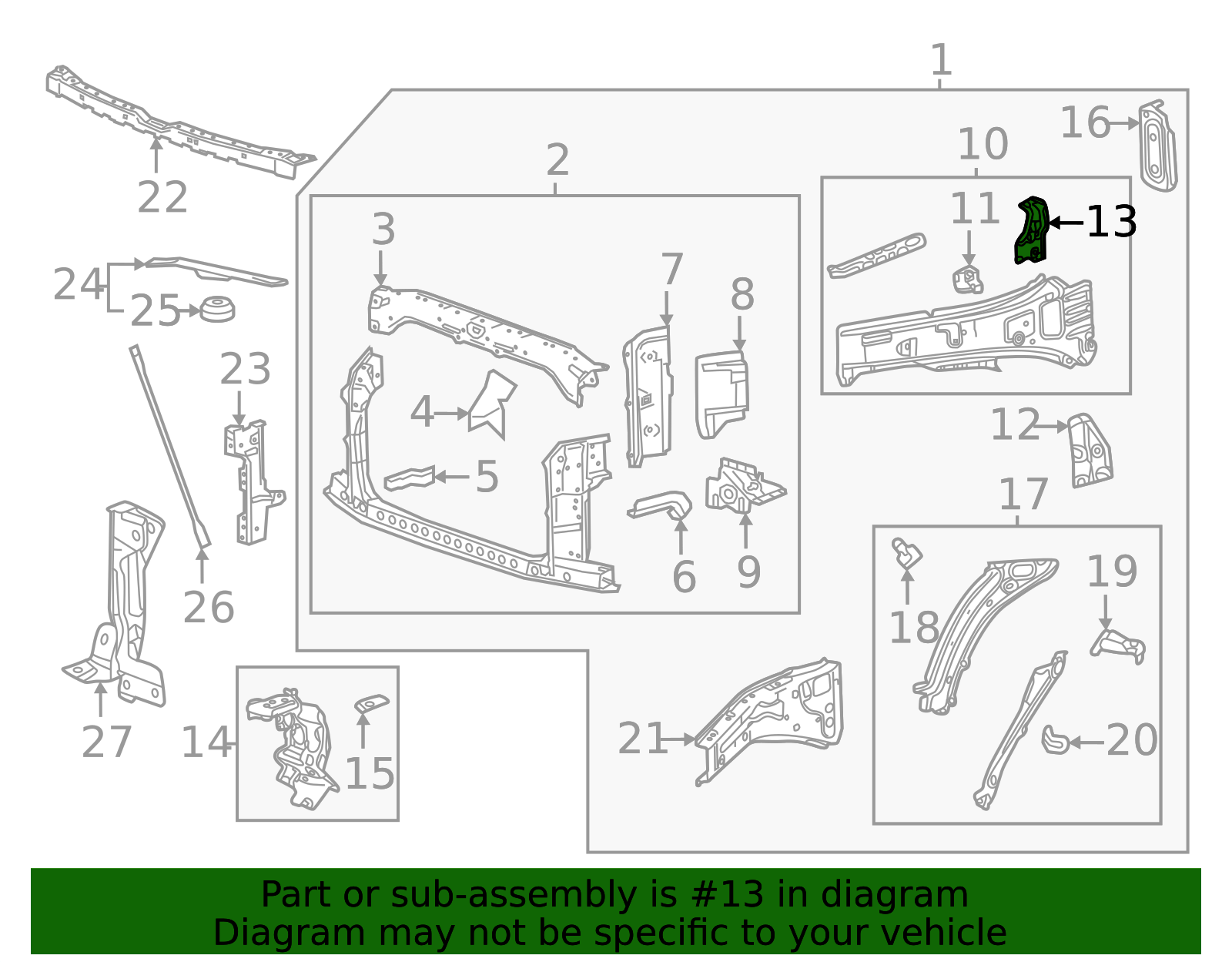 2021-2025 GM Passenger Side Body Side Front Fender Upper Rear Bracket ...