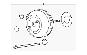 2011-2017 GM Vacuum Power Brake Booster Kit with Grommet, Seals, Nuts ...