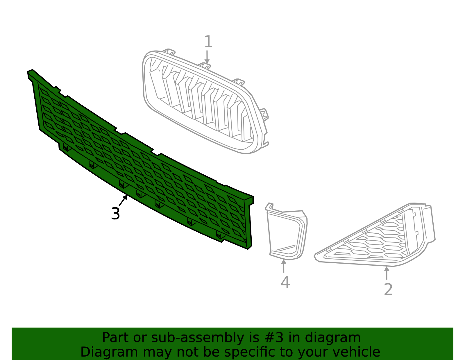 51118069689 - 2018-2023 BMW X2 Lower Grille (51-11-8-069-689) | BMW of ...