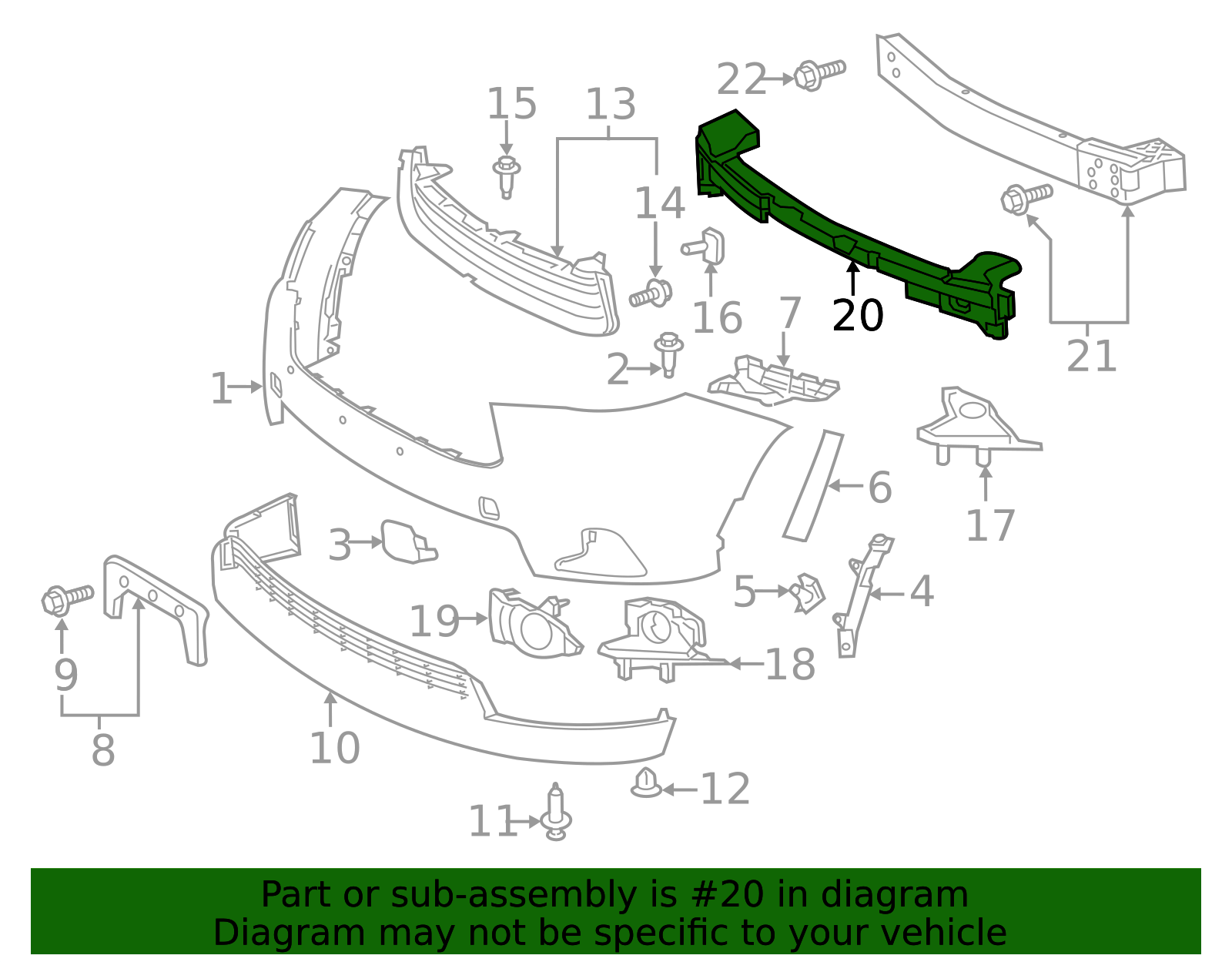52611-0E091 - Energy Absorber - 2014-2016 Toyota Highlander | Toyota ...