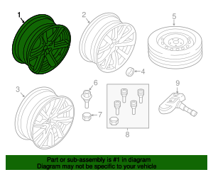 31445015 - 2016-2020 Volvo XC90 21 Inch Aluminum Rim Wheel 8 Spoke ...