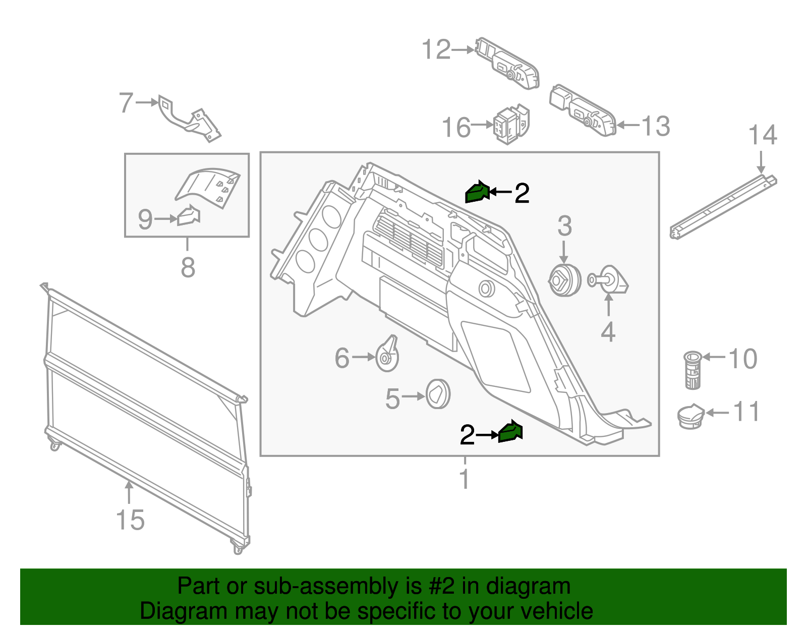 2009-2025 Audi Trunk Side Trim Clip 8X0-867-276 | Audi USA Parts