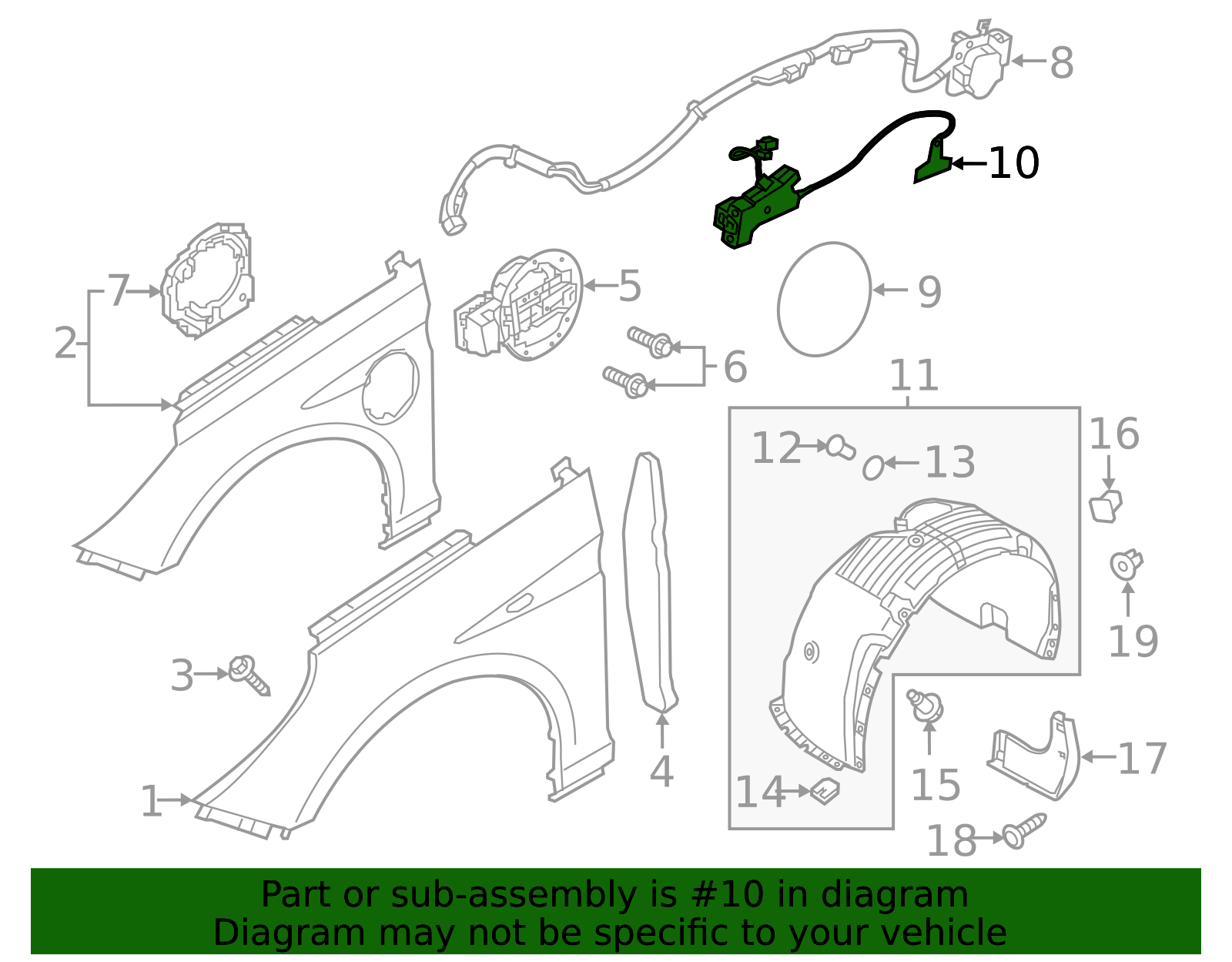 2016-2019 Hyundai Sonata Opener Assembly 81590-E6010 | MotorMotor