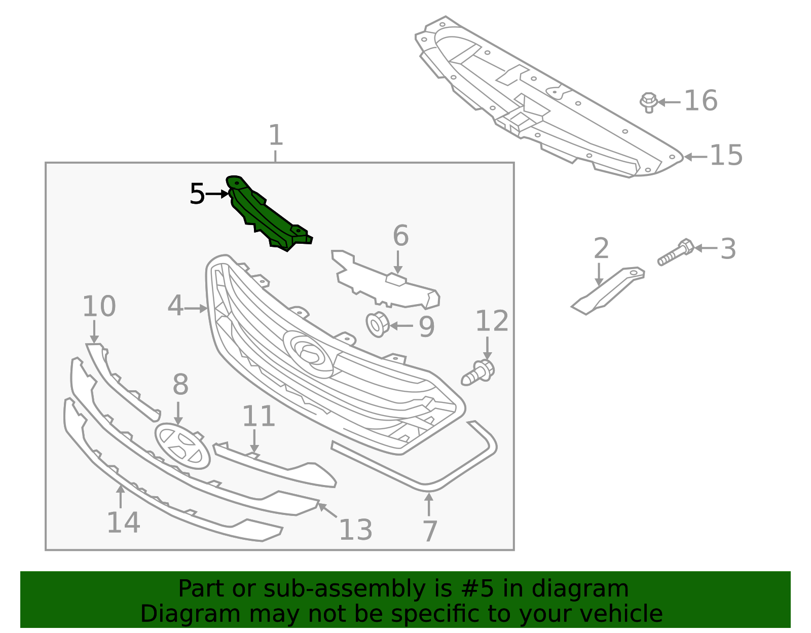 2013-2016 Hyundai Santa Fe Sport Grille Bracket 86358-2W000 | QuirkParts