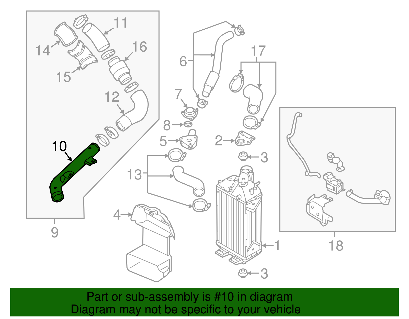 28261-2B700 - Inter-Cooler Pipe 2013-2017 Hyundai Veloster | Hyundai ...