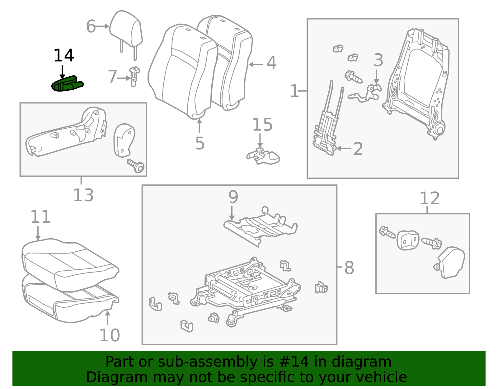72525-06080-C0 - Recline Lever - 2012-2017 Toyota Camry | Lithia Toyota ...