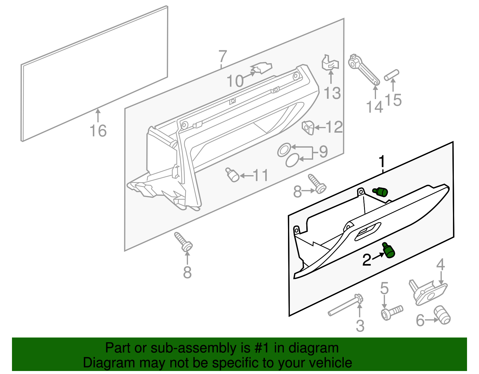 2012-2019 Volkswagen Passat Glove Box 561-857-101-B-95T | VW Direct ...