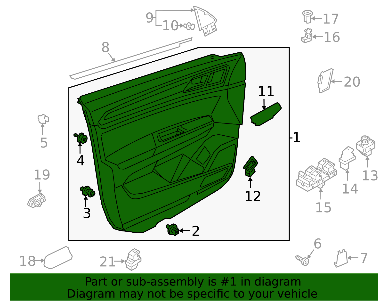 3CN-867-011-AC-ZZP - Door Trim Panel 2021-2023 Volkswagen Atlas Cross ...