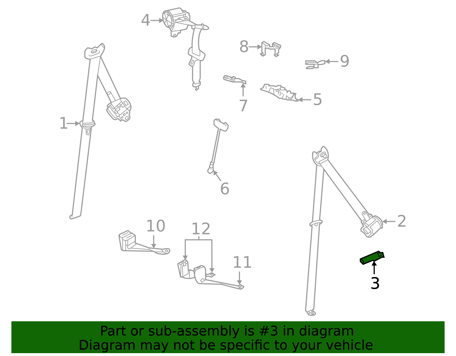 73371-0E060-C1 - 2020-2024 Toyota Highlander - Belt & Retractor Hanger ...