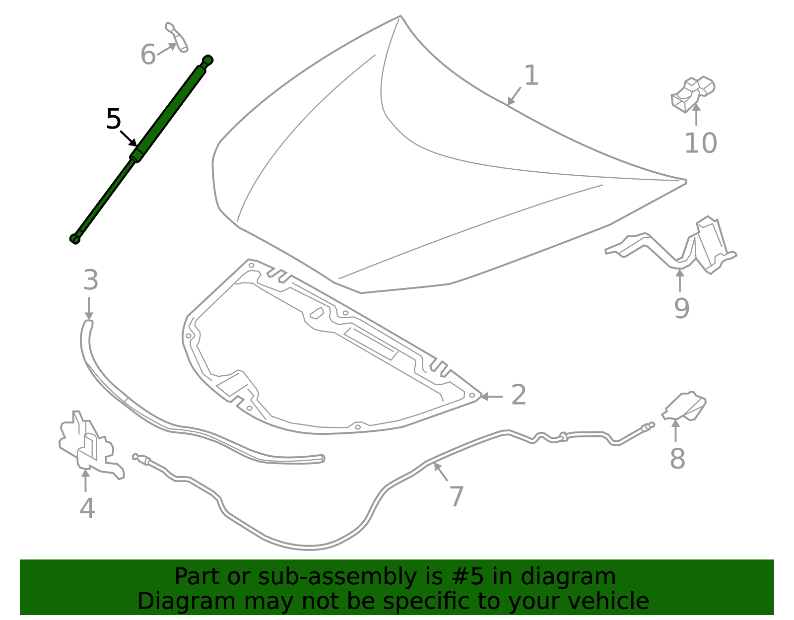2017-2020 Toyota Mirai Support Strut 53440-62012 | Toyota Parts Center