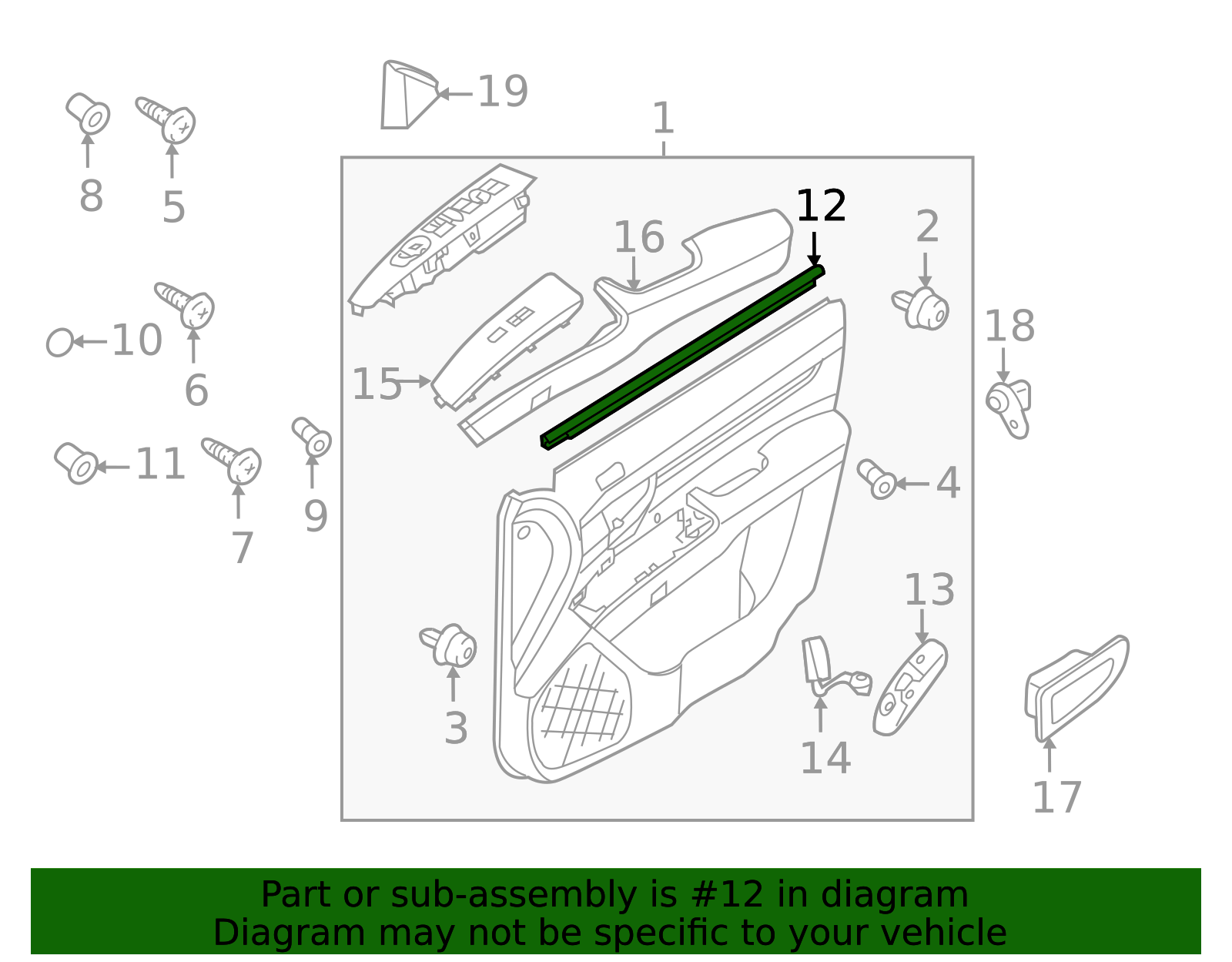 2007-2012 Hyundai Santa Fe Belt Weather-Strip 82241-2B000 | MotorMotor
