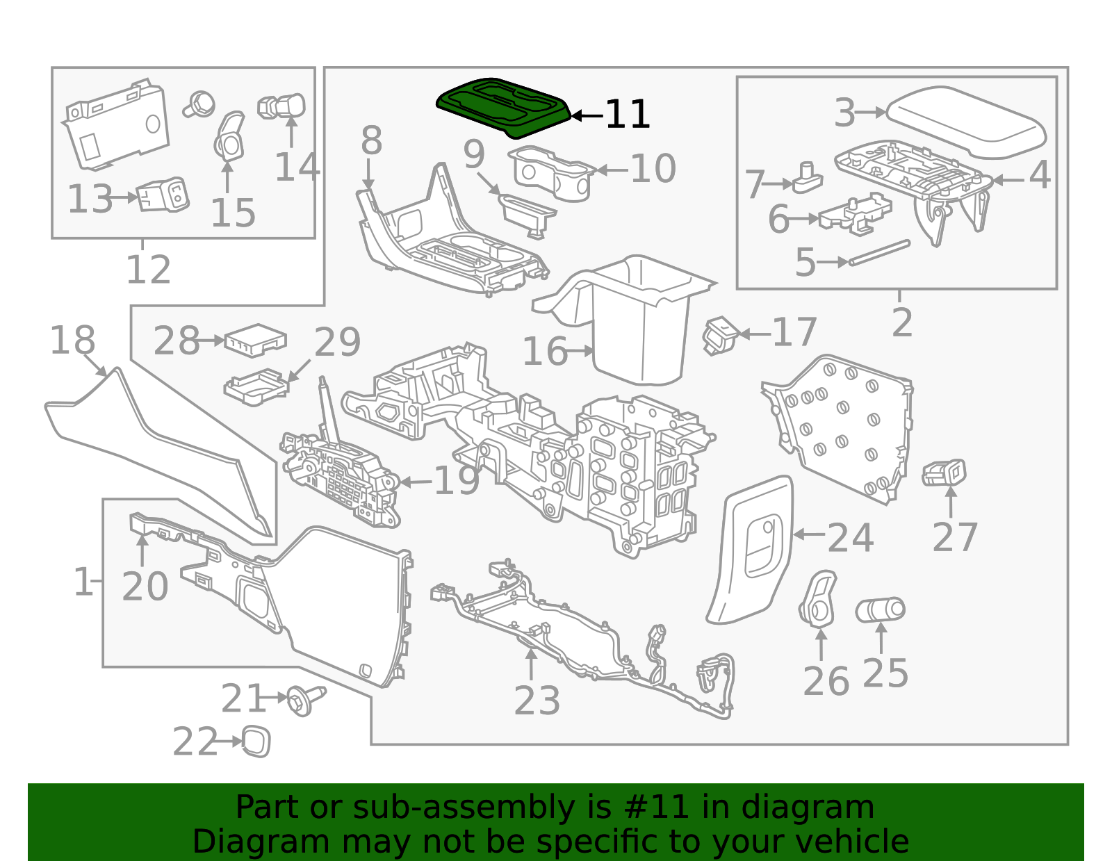 2017-2020 GMC Canyon Hanon Oak Front Floor Console Trim Plate 23255954 ...