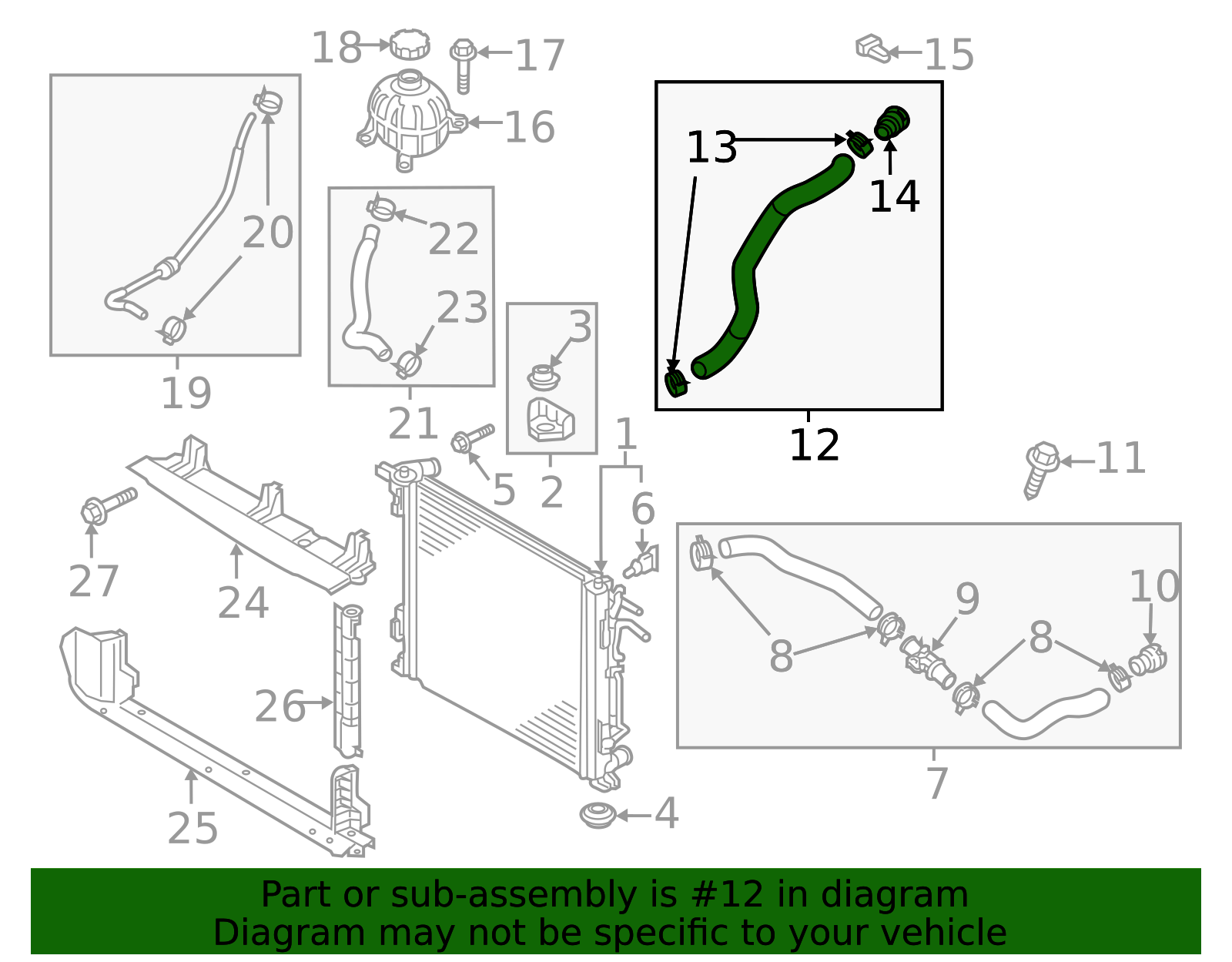 25414-D9600 - Upper Hose 2017-2022 Kia Sportage | Kia.Parts Store