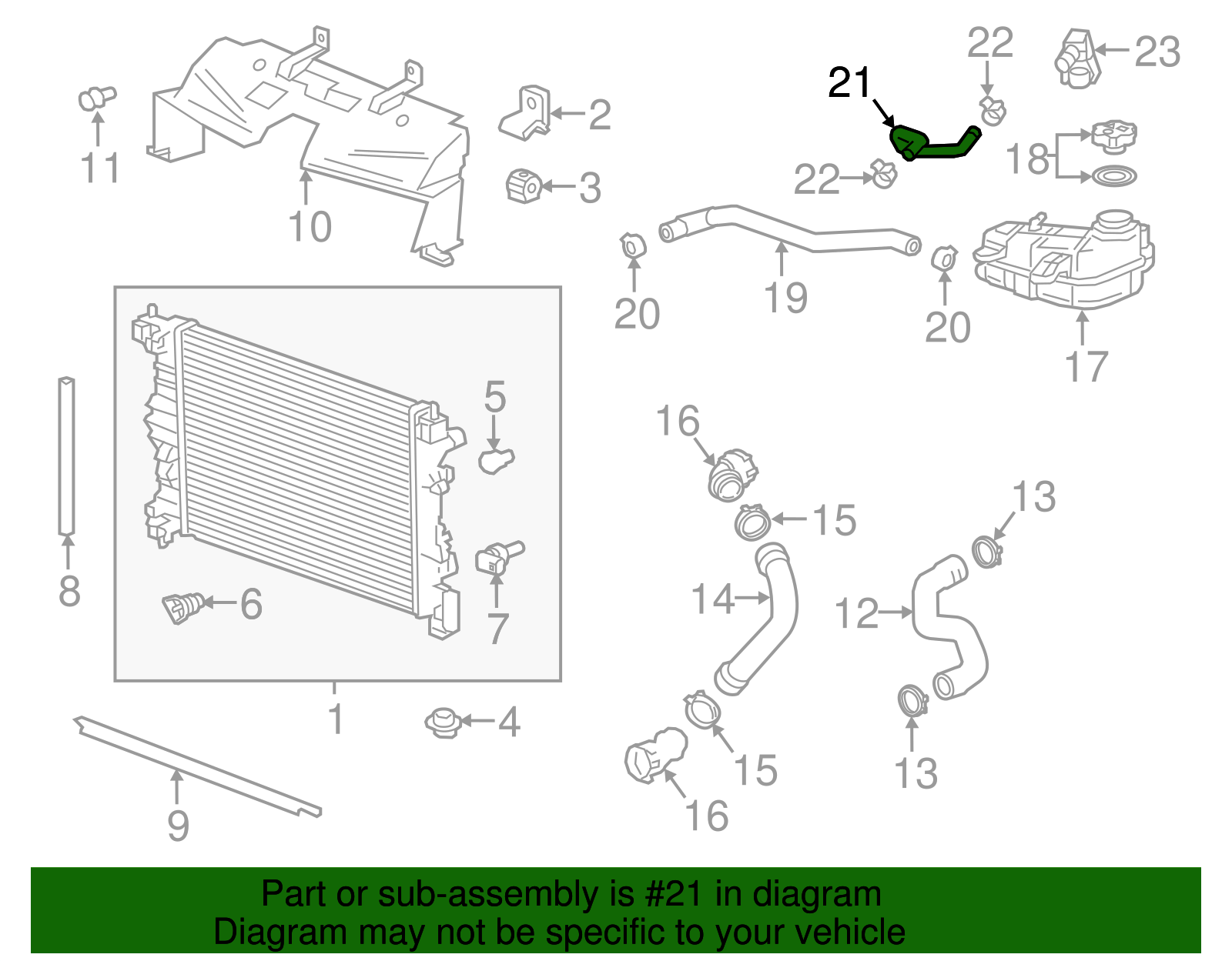 2013-2021 GM Engine Coolant Air Bleed Hose 96968694 GM | GMPartsDirect.com