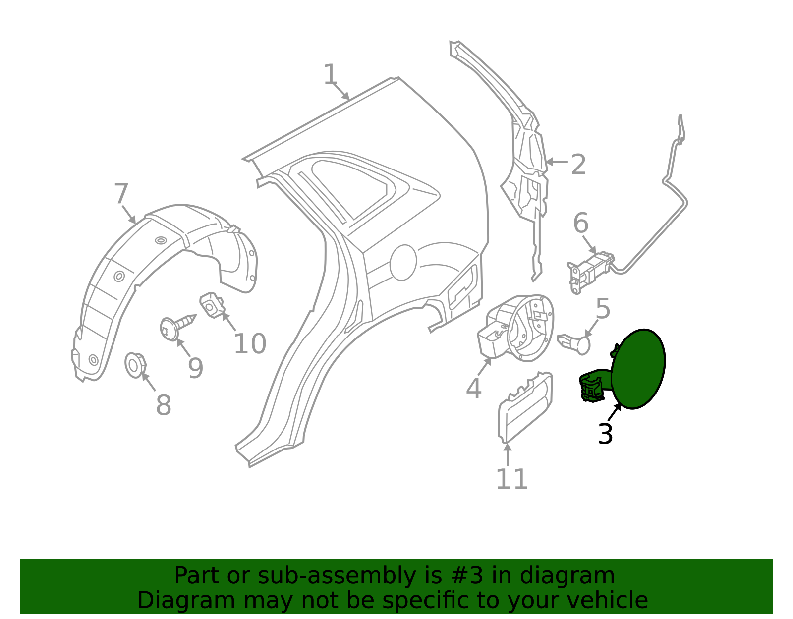 2011-2015 Kia Sorento Fuel Door 69510-2P000 | OEM Parts Online