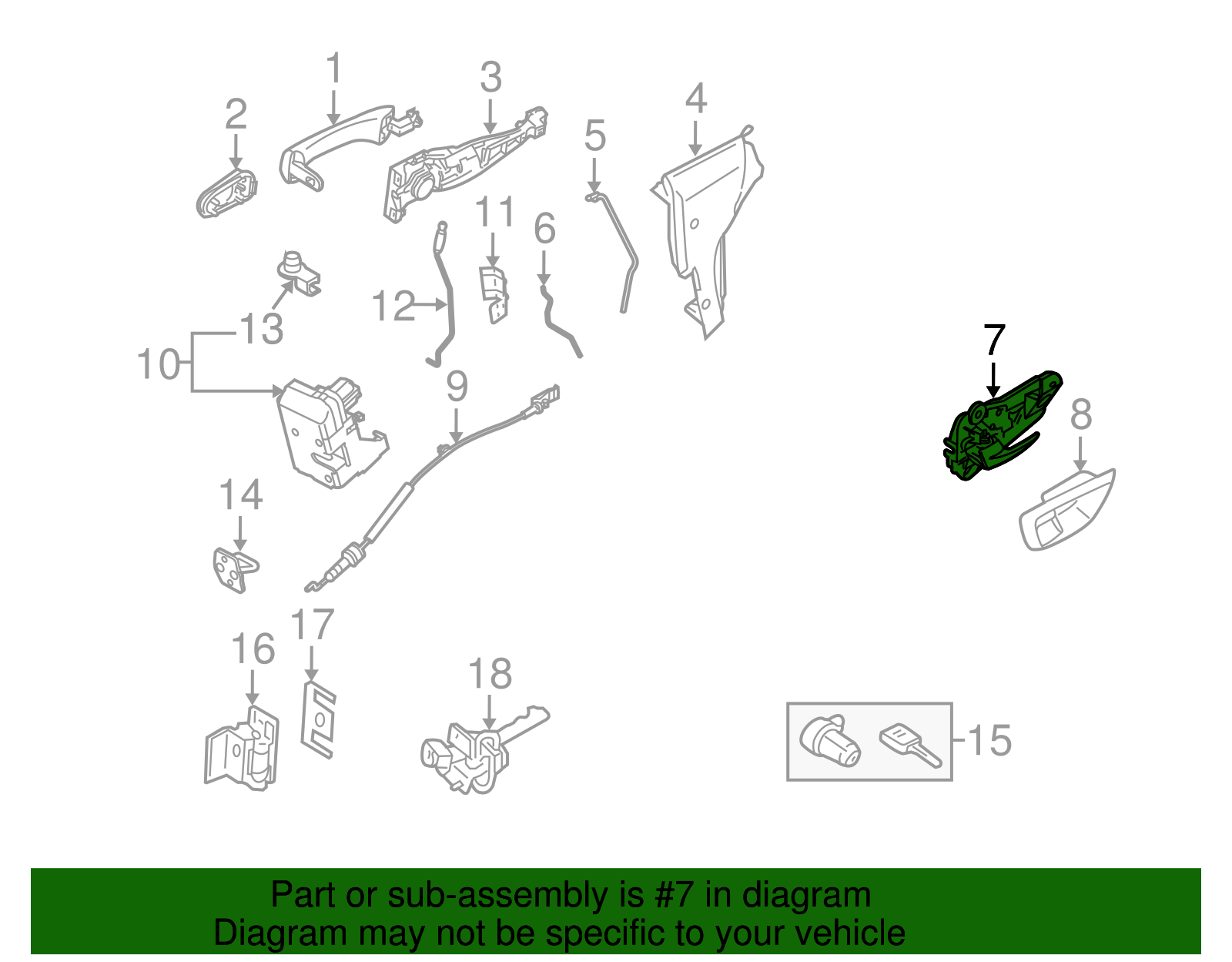 30761318 - Door opener right - 2003-2010 Volvo XC90 | Volvo OEM Parts ...
