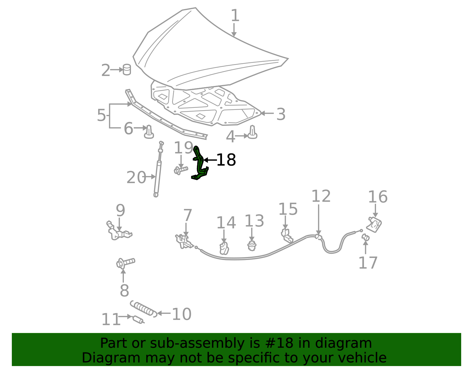 2004-2008 Toyota Solara Hinge 53420-AA040 | MotorMotor