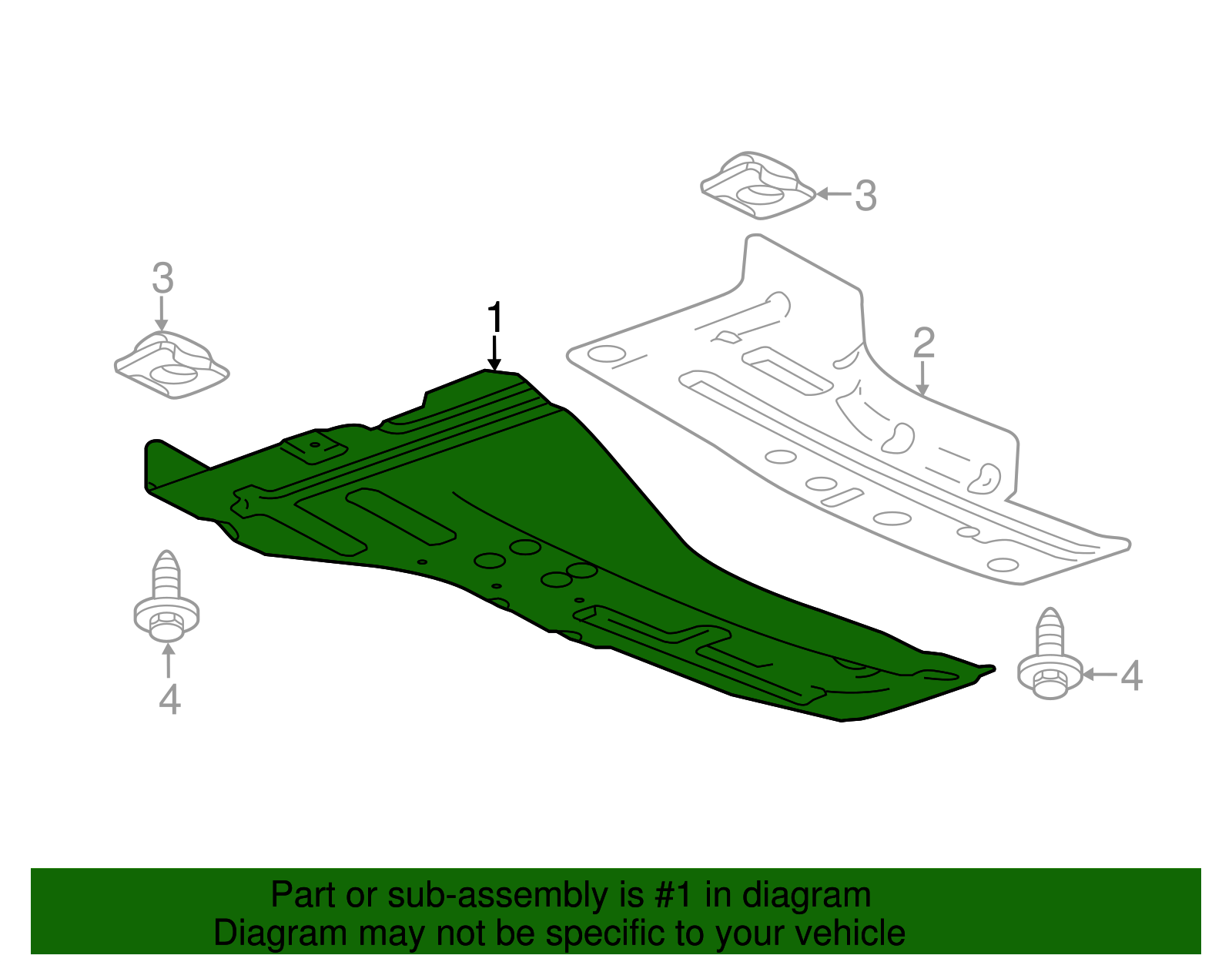 2011-2016 Chevrolet Passenger Side Engine Compartment Splash Shield ...