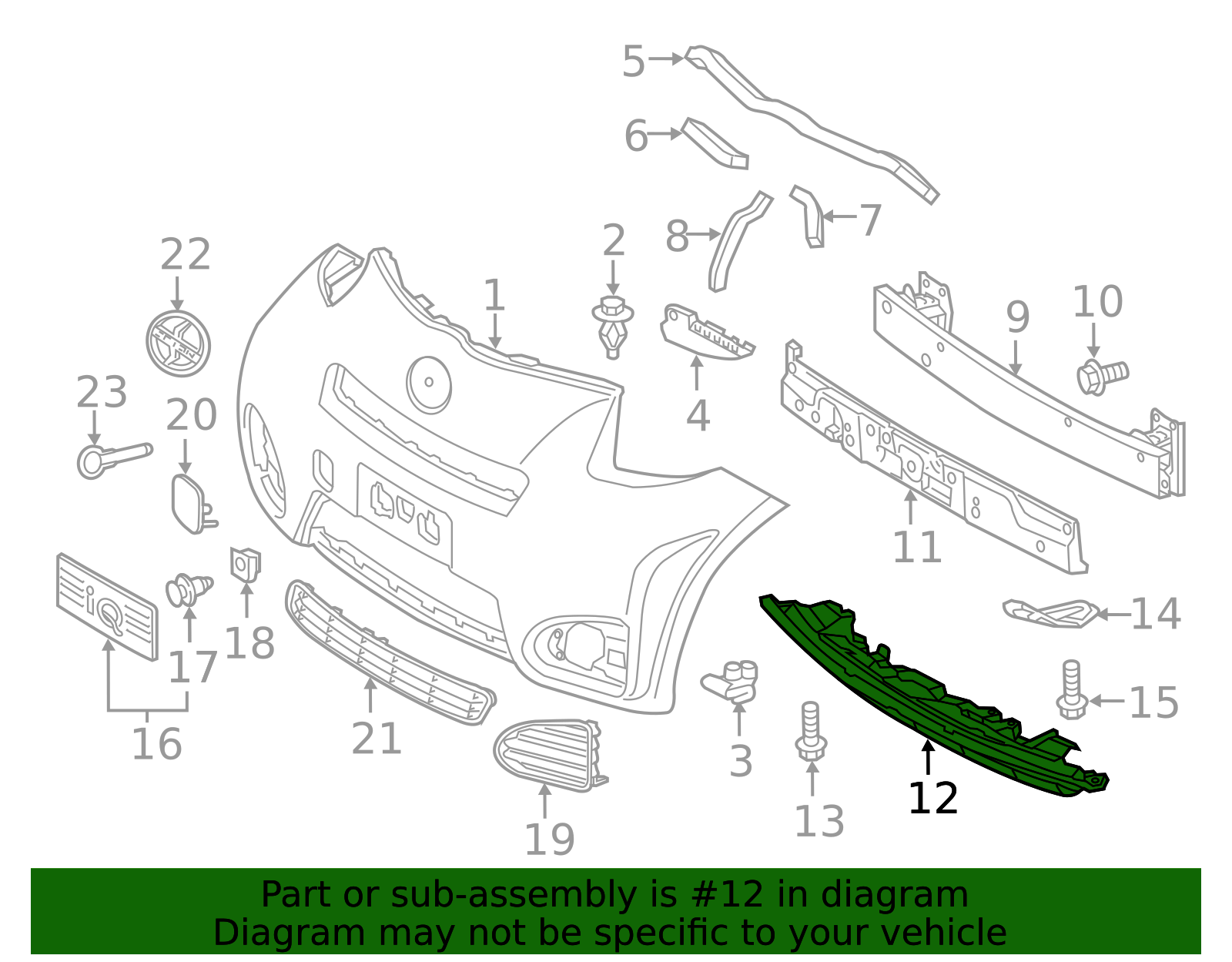 Genuine Toyota Lower Absorber part# 52601-74011 for 2012-2015 Scion iQ ...