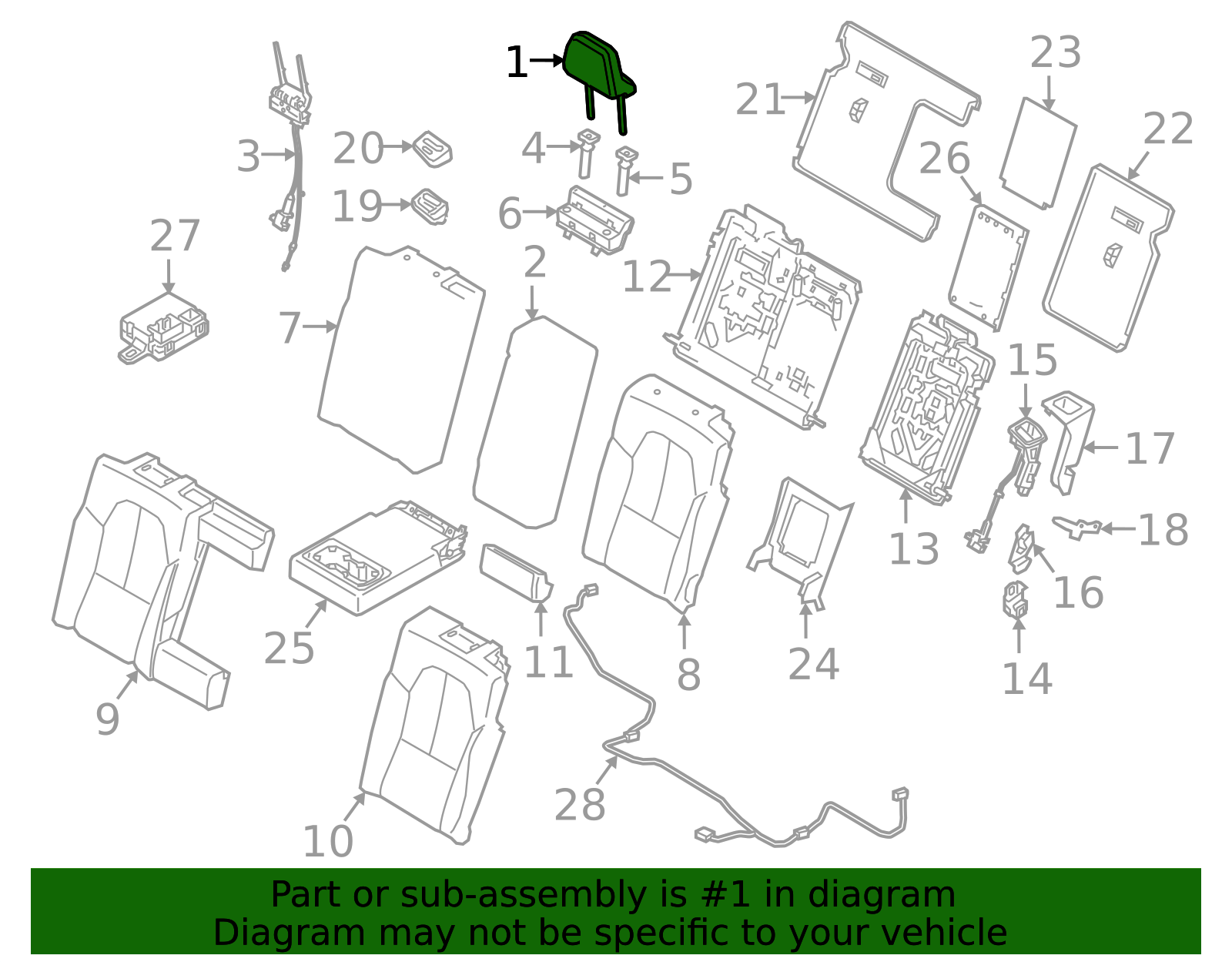 31467411 - Headrest - 2019 2020 Volvo XC40 | Volvo OEM Parts Direct