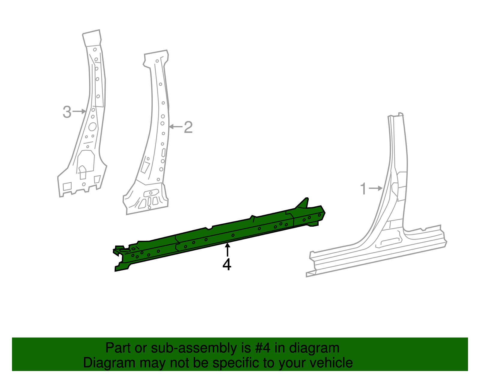 2014-2016 Toyota Corolla Rocker Reinforced 61404-02901 | Toyota Parts ...