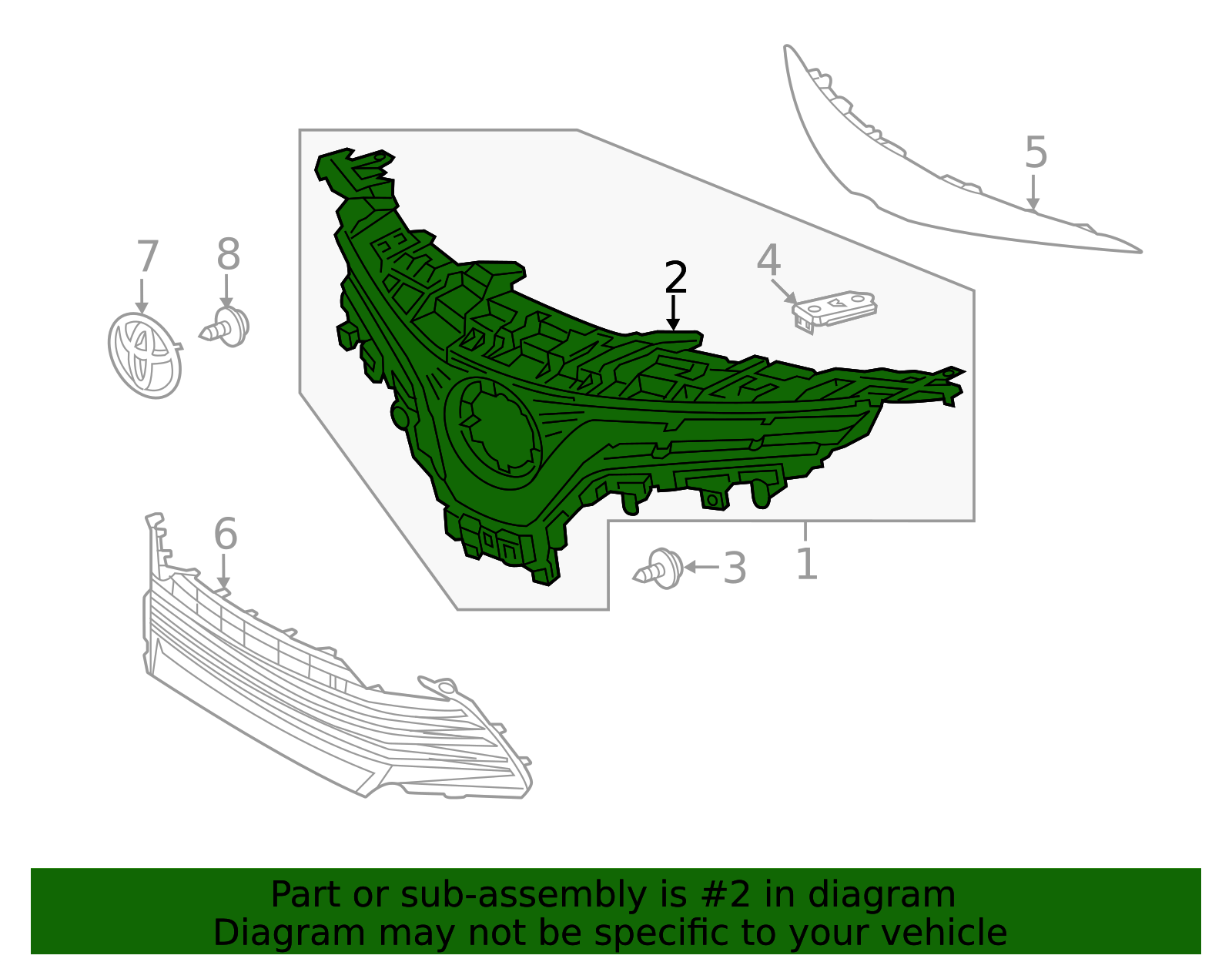 Upper Grille - 2021-2024 Toyota Camry (53111-06B60) | Toyota of El ...