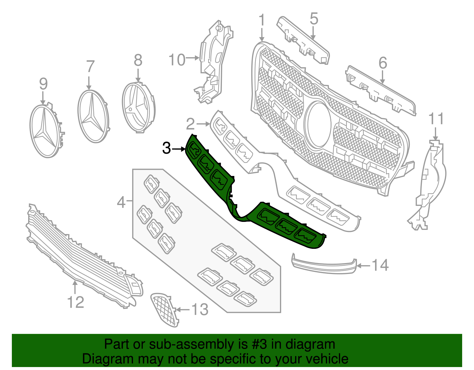 Genuine OEM Lower Molding | 156-888-24-00-9982 | Fits Select 2018-2020 ...
