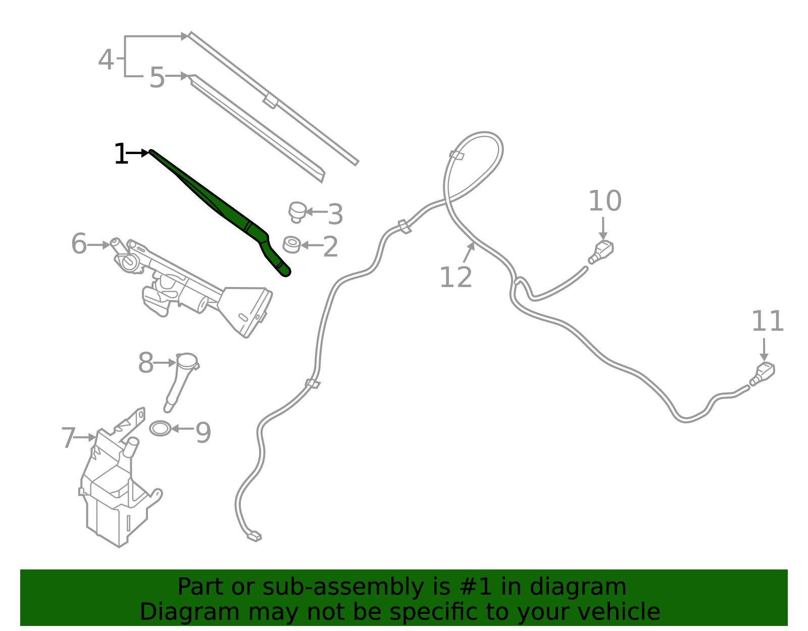 28886-4RA1A - Wiper Arm Official Nissan Parts Store