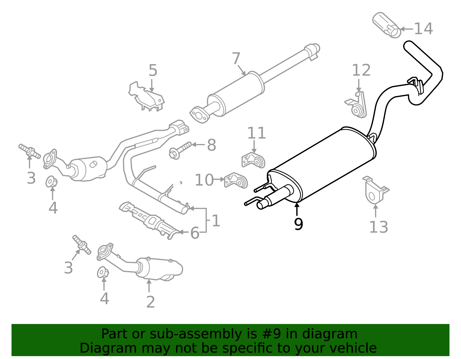 2015-2017 Ford F-150 Exhaust Muffler gl3z5230b | TascaParts.com