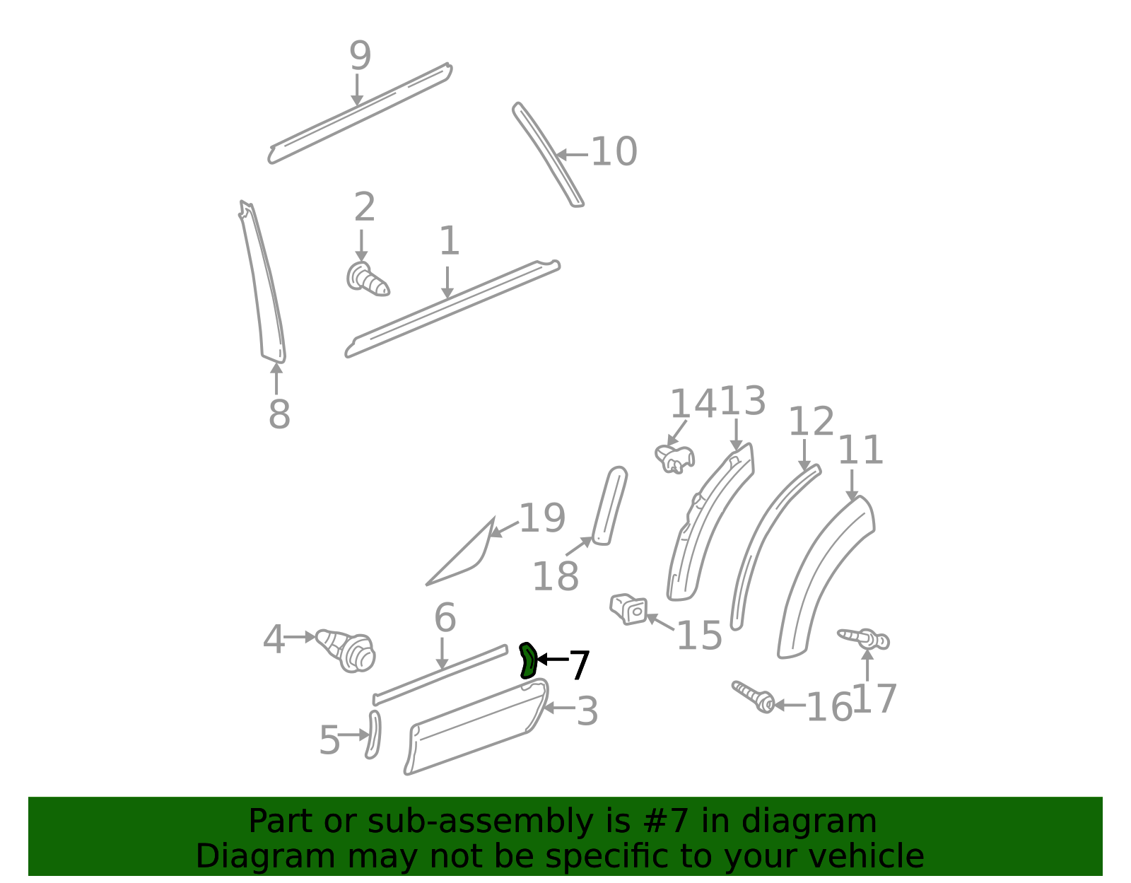 2001-2005 Toyota RAV4 Door Molding Seal 75696-42040 | Toyota Parts Center