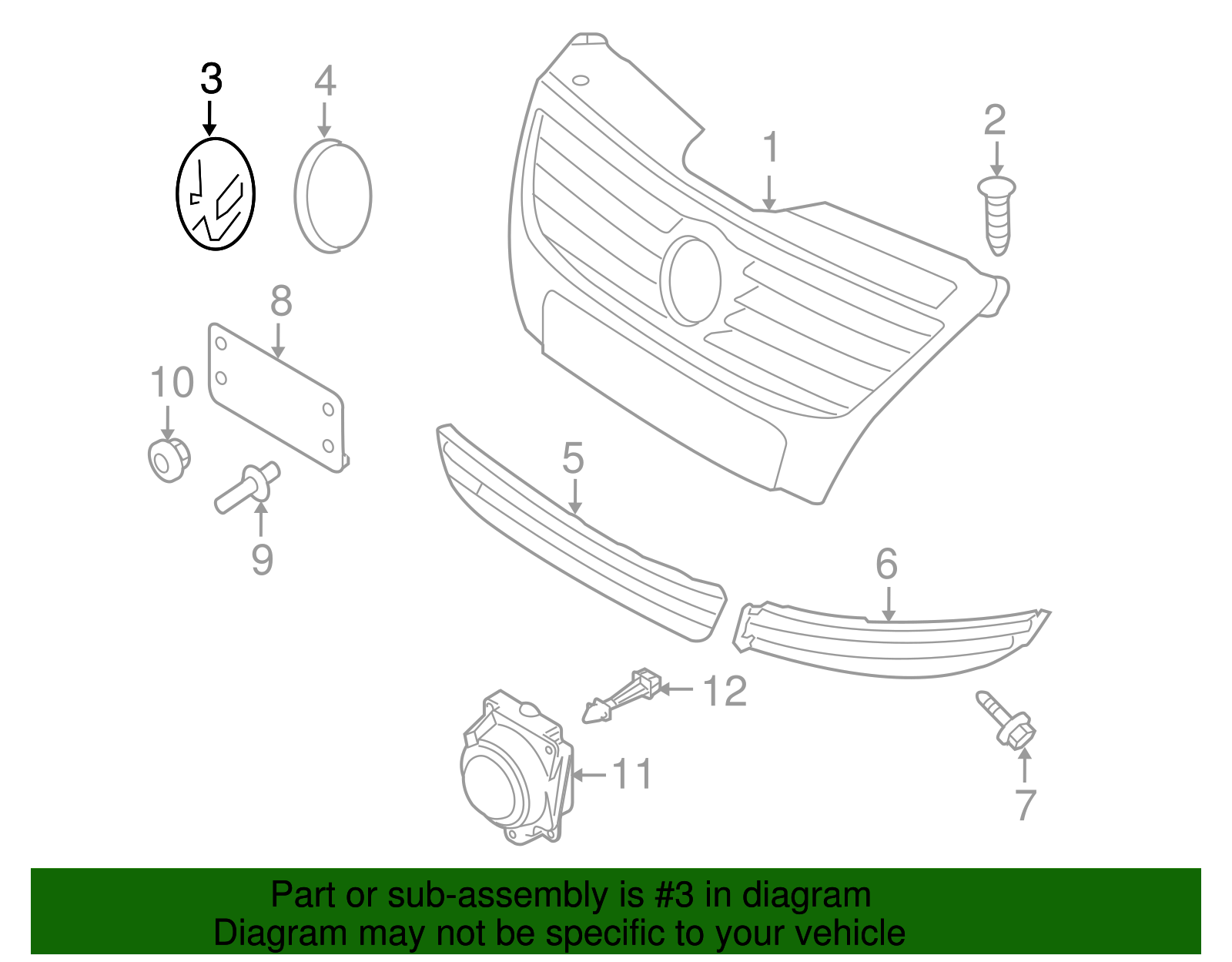 2005-2012 Volkswagen Front Grille Emblem Nameplate Badge Jetta Passat ...