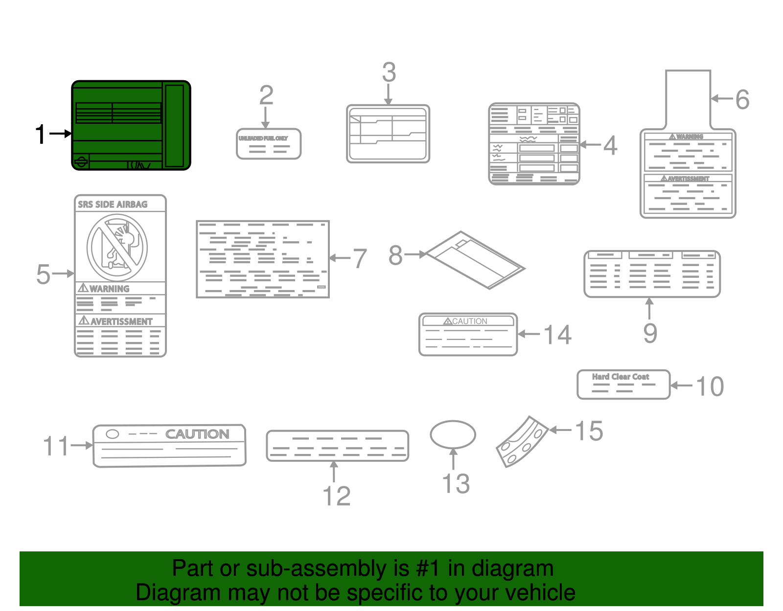 2019 Nissan 370Z Emission Label 14805-6GG0B | Scott Evans Nissan Parts