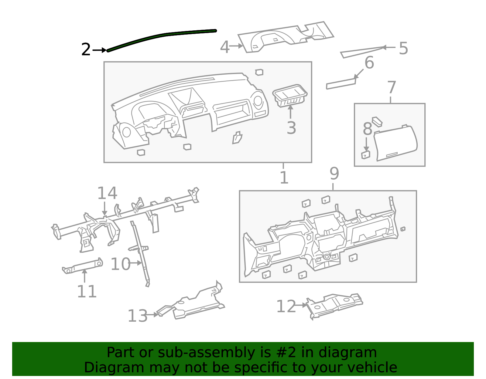 2008-2014 Scion xD 2008-2014 Scion xD - Upper Panel Upper Seal 55349 ...