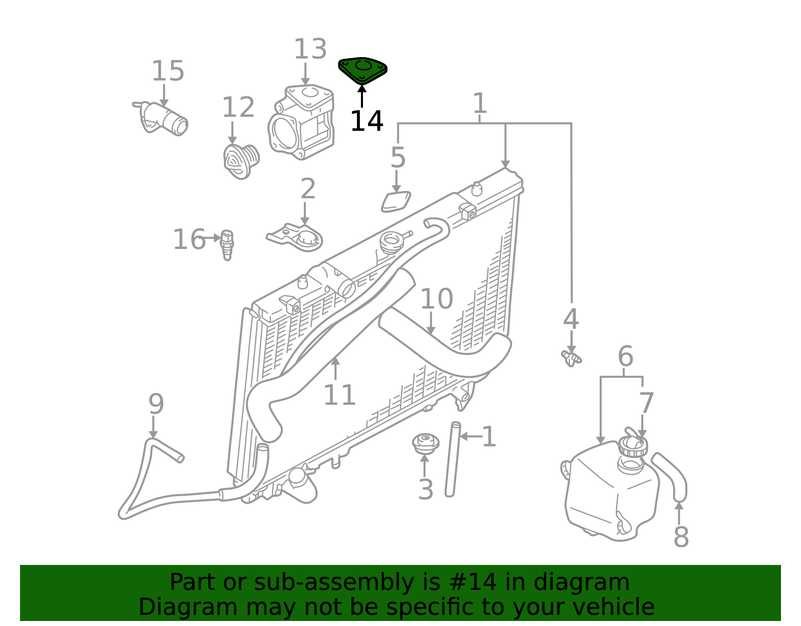 MN128500 - Thermostat Housing Gasket Mitsubishi Direct Parts