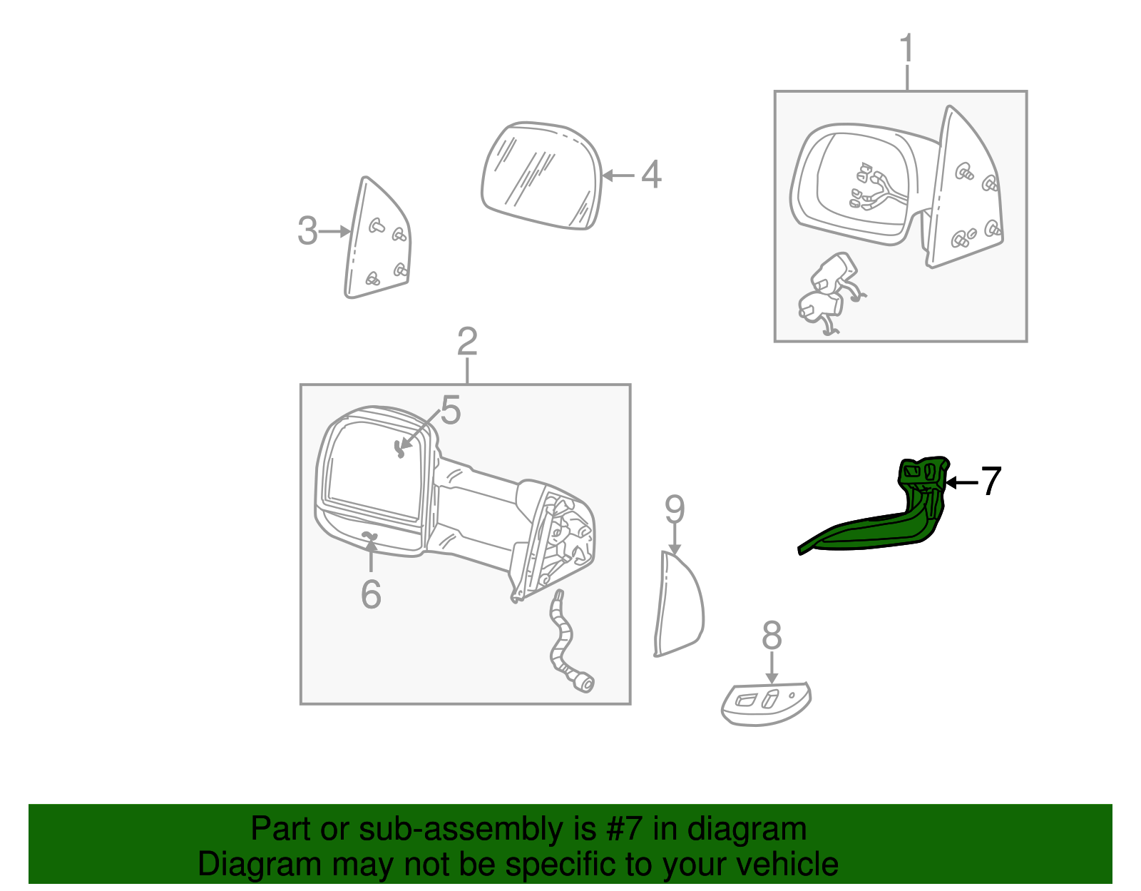 1997-2006 Ford Ford F150 F250 Excursion Side View Mirror Control Switch ...