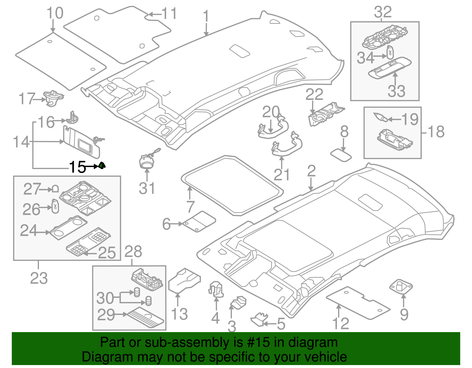 2011-2022 Volkswagen Sun-Visor Cover 6R0-857-019-2F4 | vwpartscenter