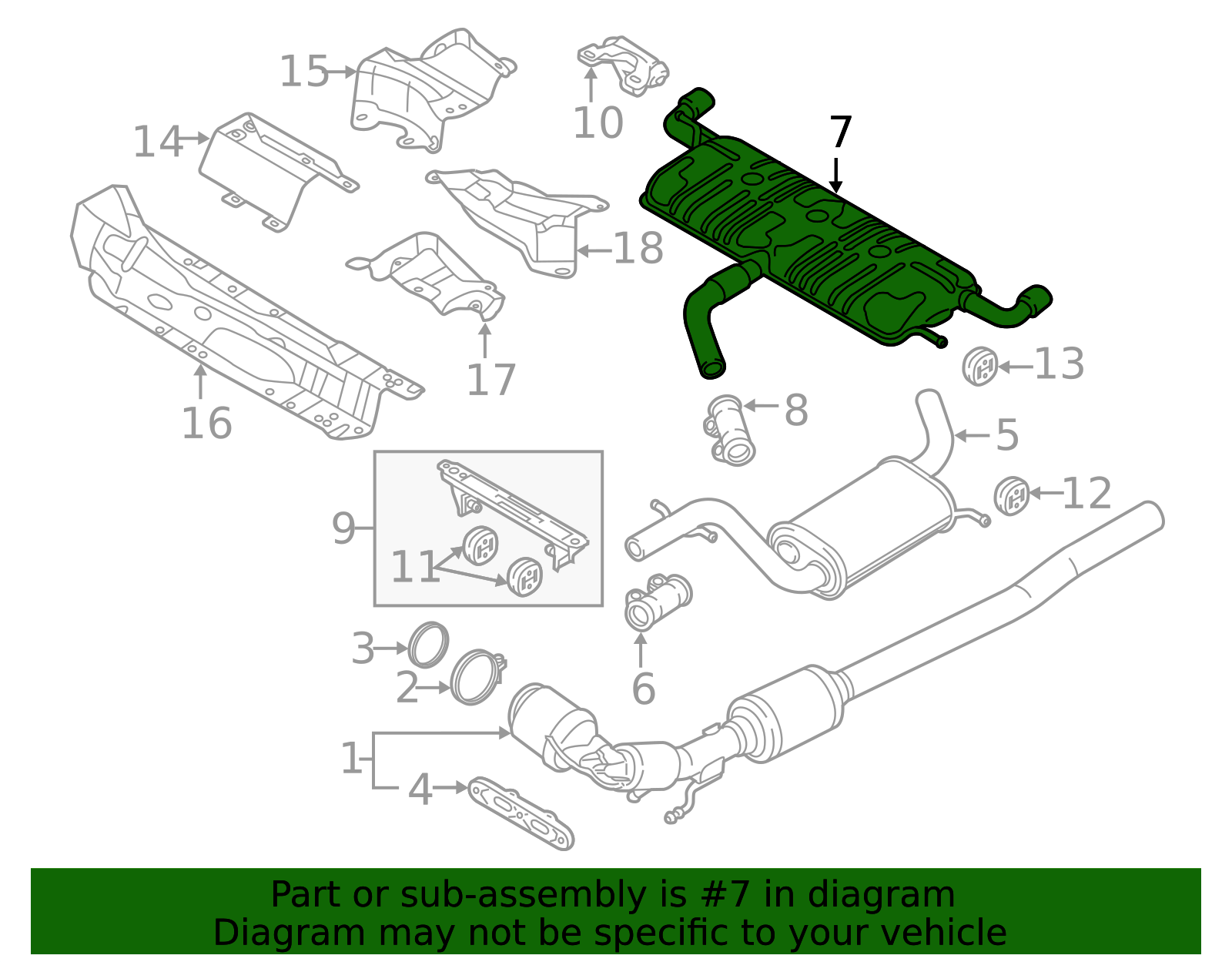 5C3-253-609-S - Rear Muffler 2017 Volkswagen Beetle | Wolfsburg Parts ...