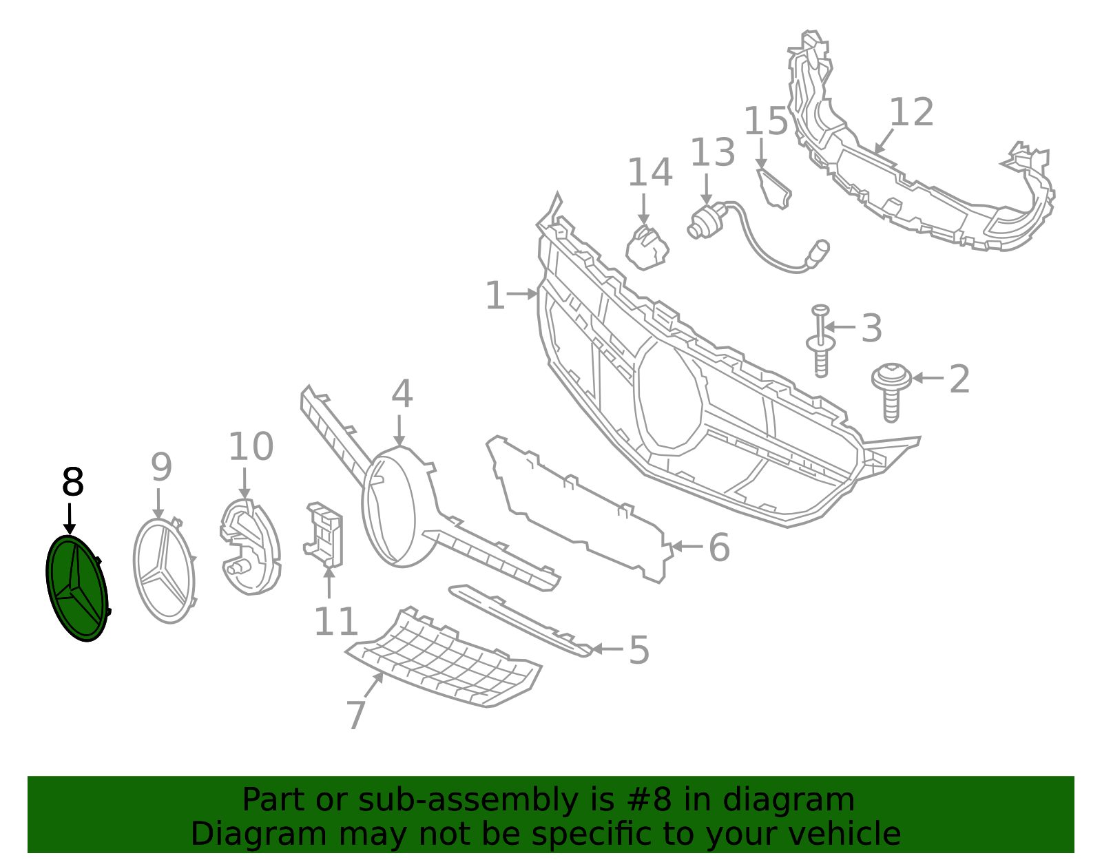 206-880-06-04 - Grille Emblem 2022-2025 Mercedes-Benz | Mercedes-Benz ...