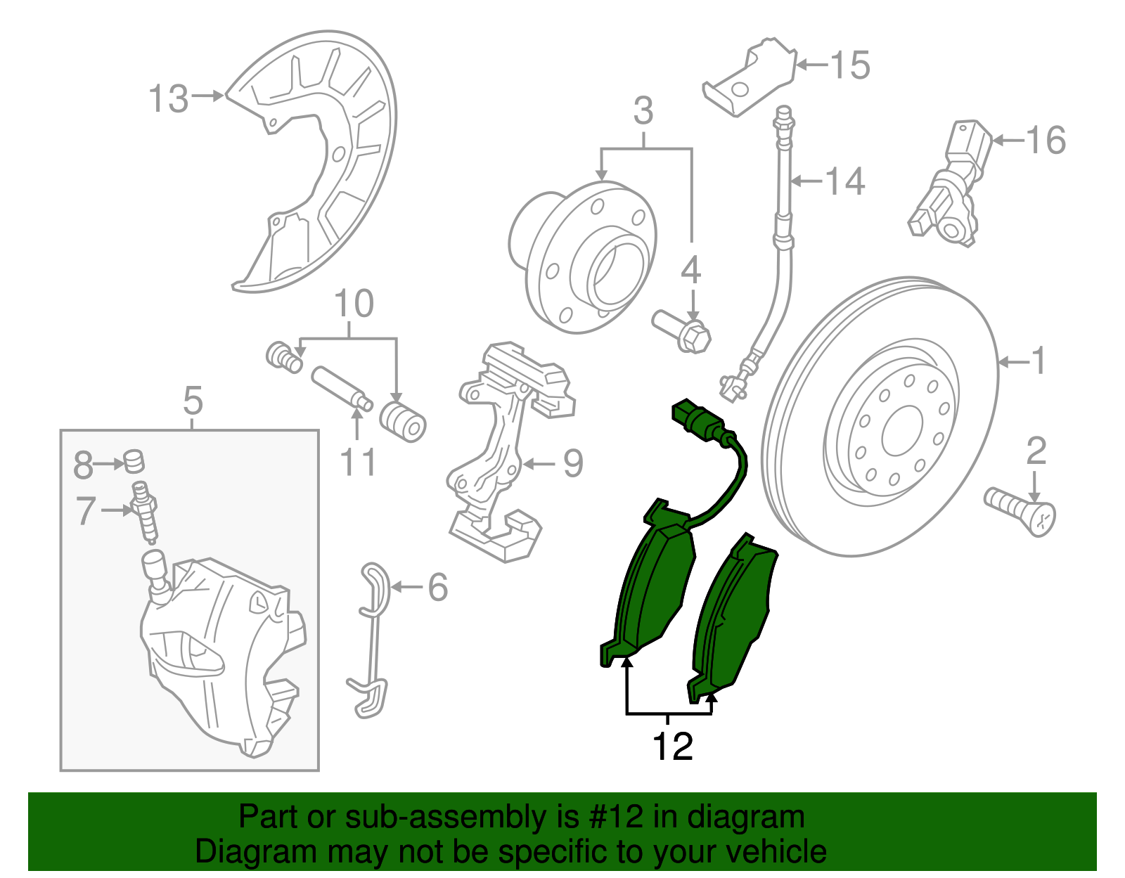 2008-2013 Audi Brake Lining Front 3C0-698-151-K | OEM Parts Online