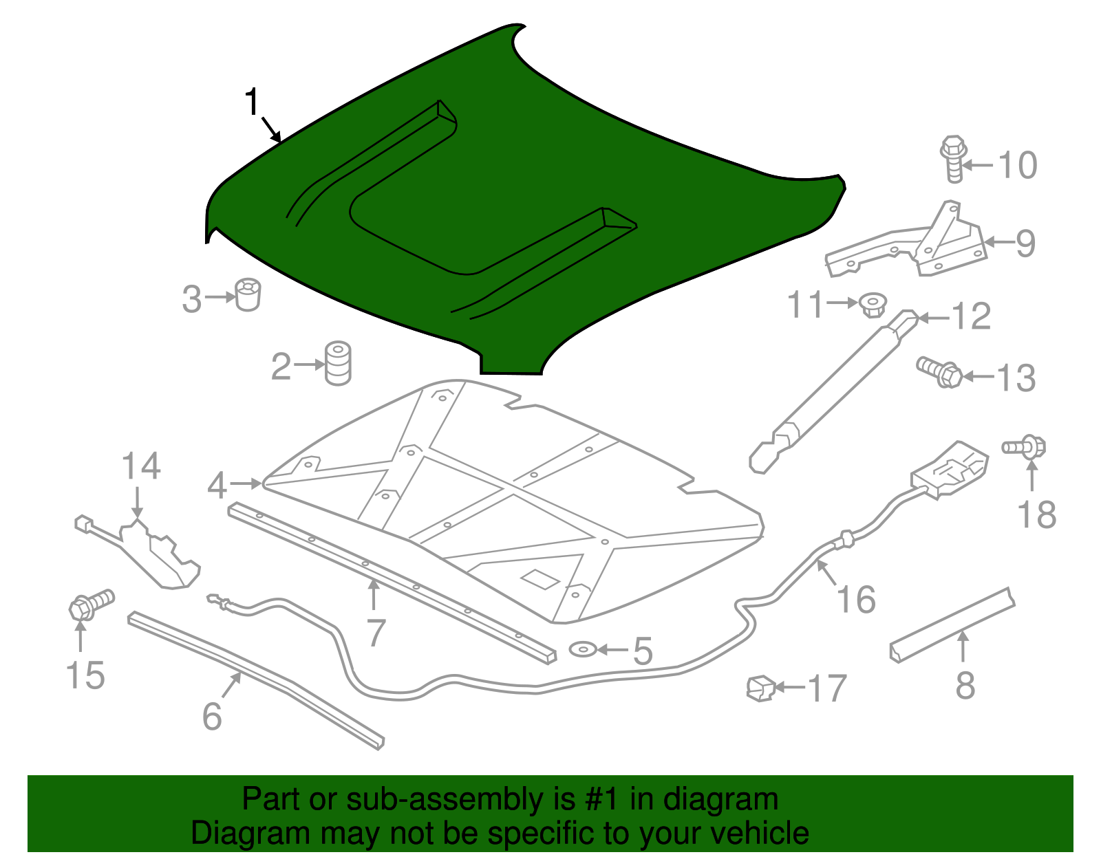 2016-2018 Nissan TITAN XD Hood 65100-EZ00A | QuirkParts
