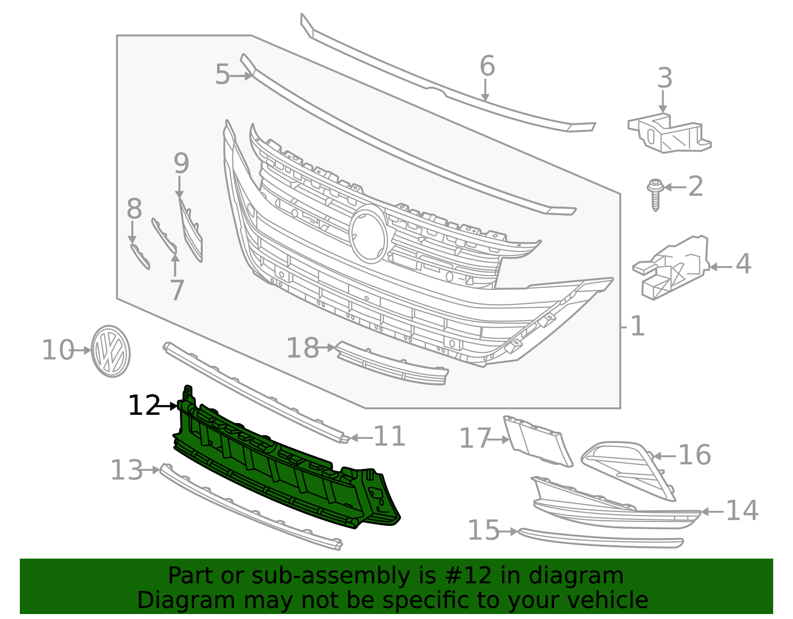 3G8-853-677-C-9B9 - Lower Grille 2021 Volkswagen Arteon | Wolfsburg ...