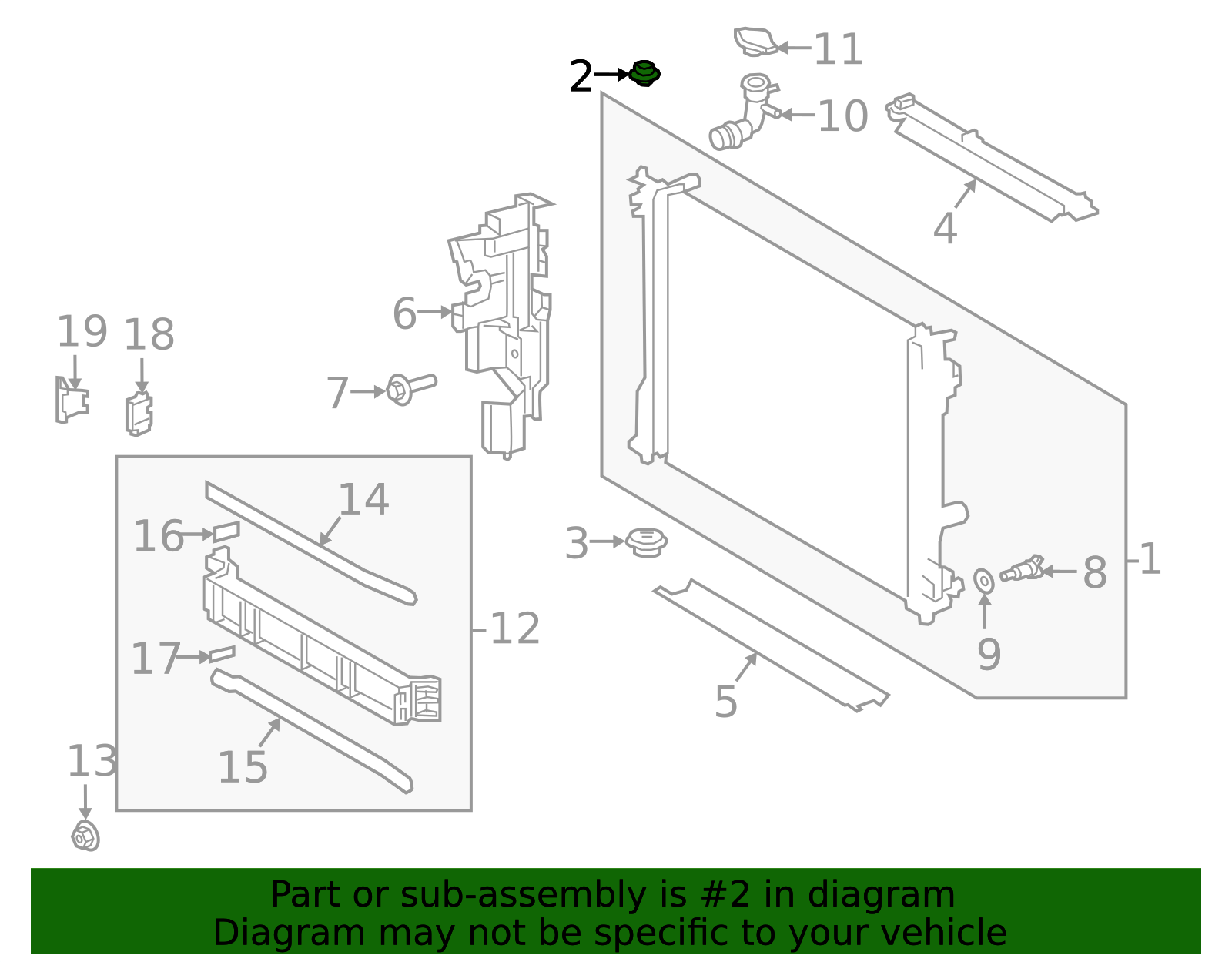 2018-2020 Toyota Radiator Insulator 16523-38010 | Toyota Parts Center