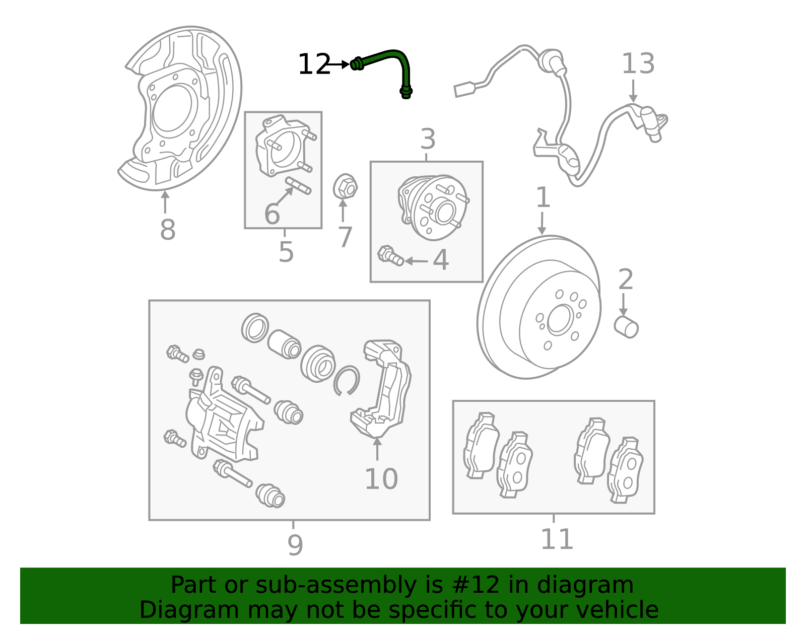 2015-2020 Toyota Sienna Brake Hydraulic Hose 90947-A2098 | MotorMotor