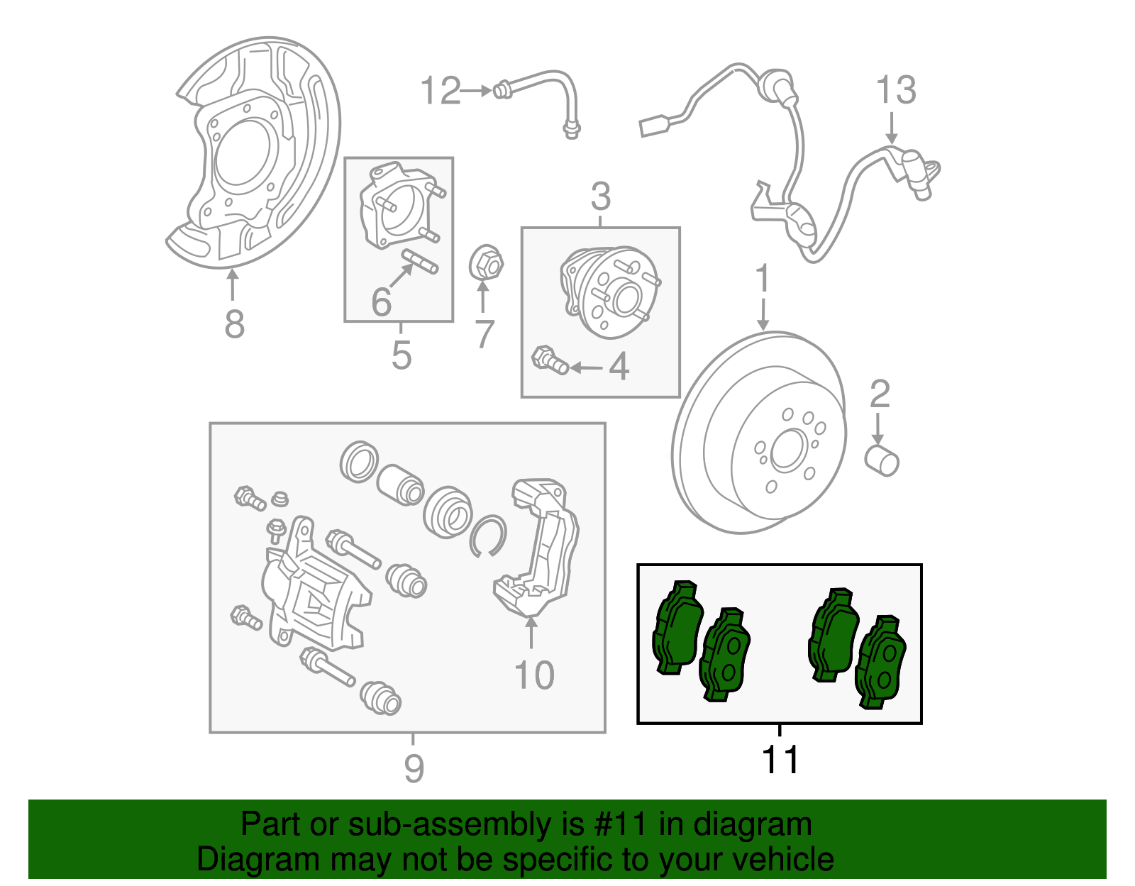 Genuine Toyota OEM Rear Brake Pad Set 04466-0E010 | Frontier Toyota