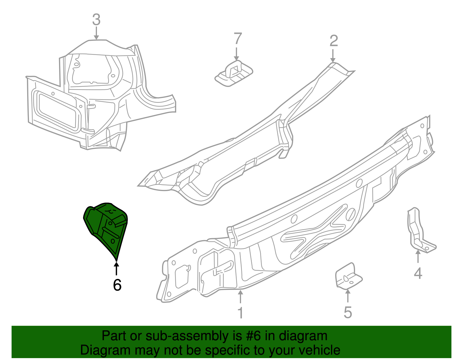 1K9-813-564 - Rear Body Reinforcement 2009-2014 Volkswagen Jetta ...