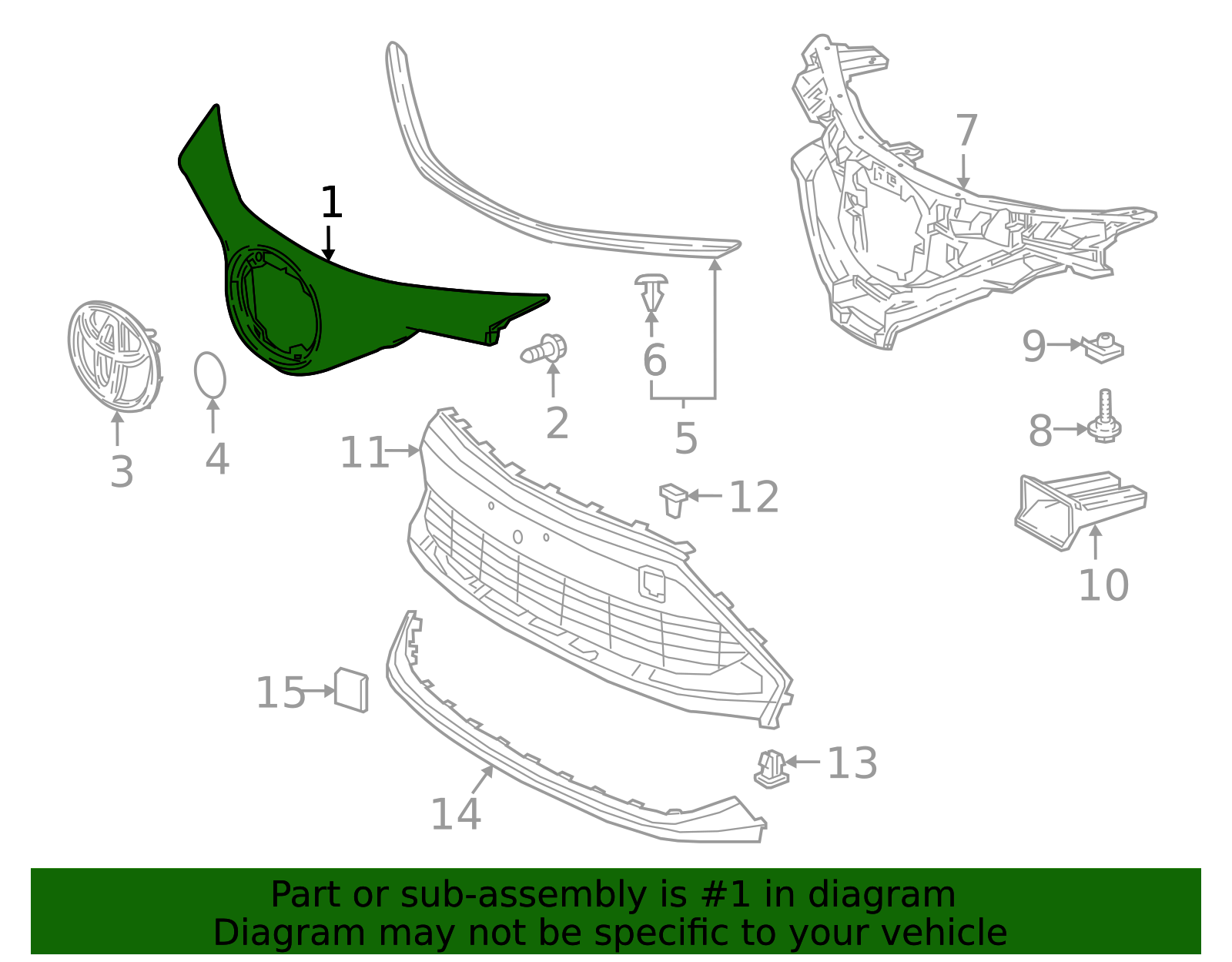 53111-F4071 - Upper Grille 2020-2022 Toyota C-HR | Longo Toyota Parts